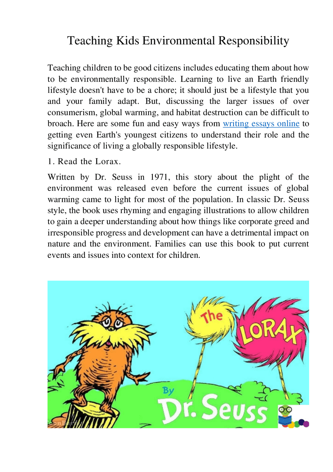 Teaching Kids Environmental Responsibility - Docsity