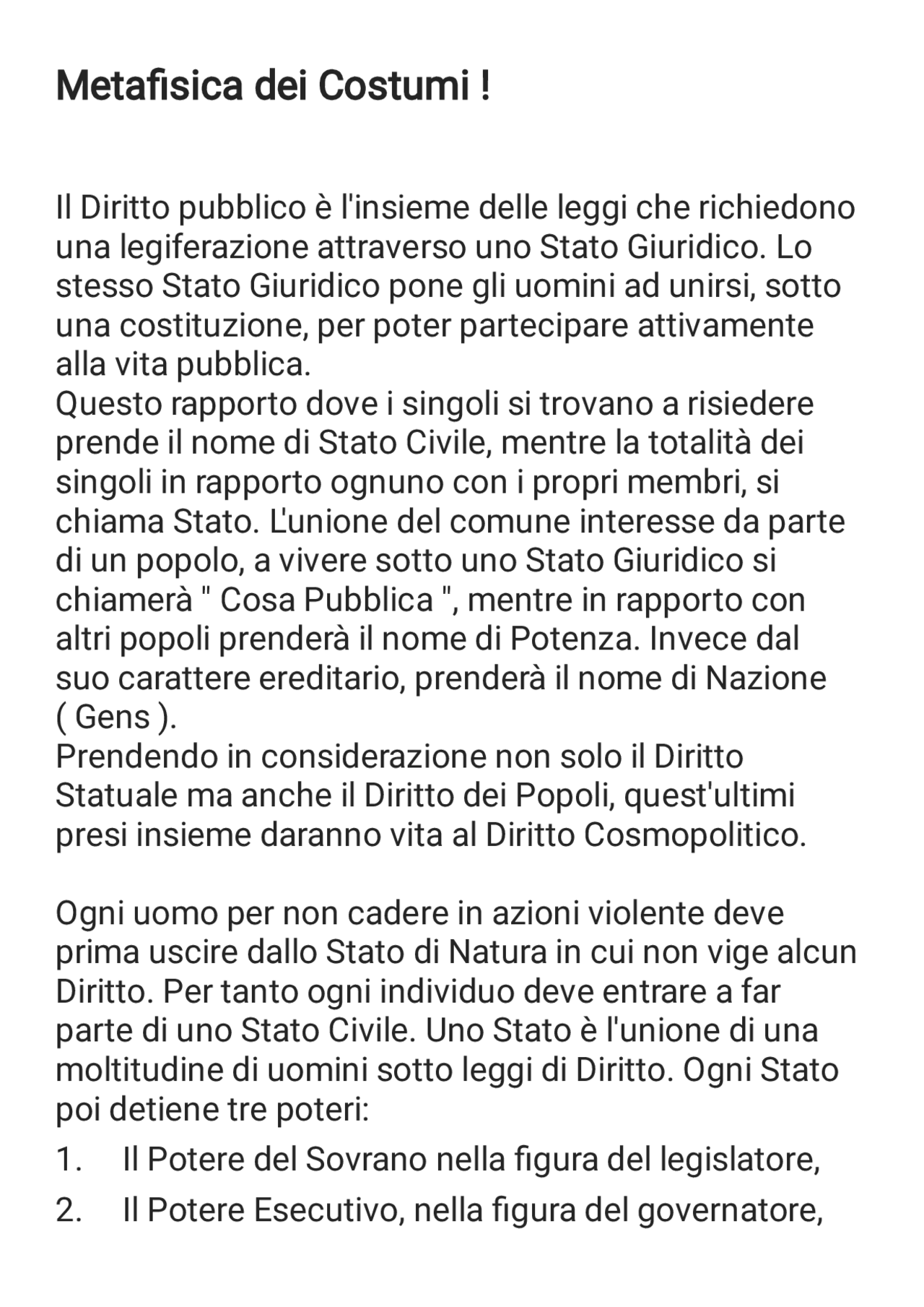 Metafisica Dei Costumi Kant Sintesi Del Corso Di Filosofia Docsity