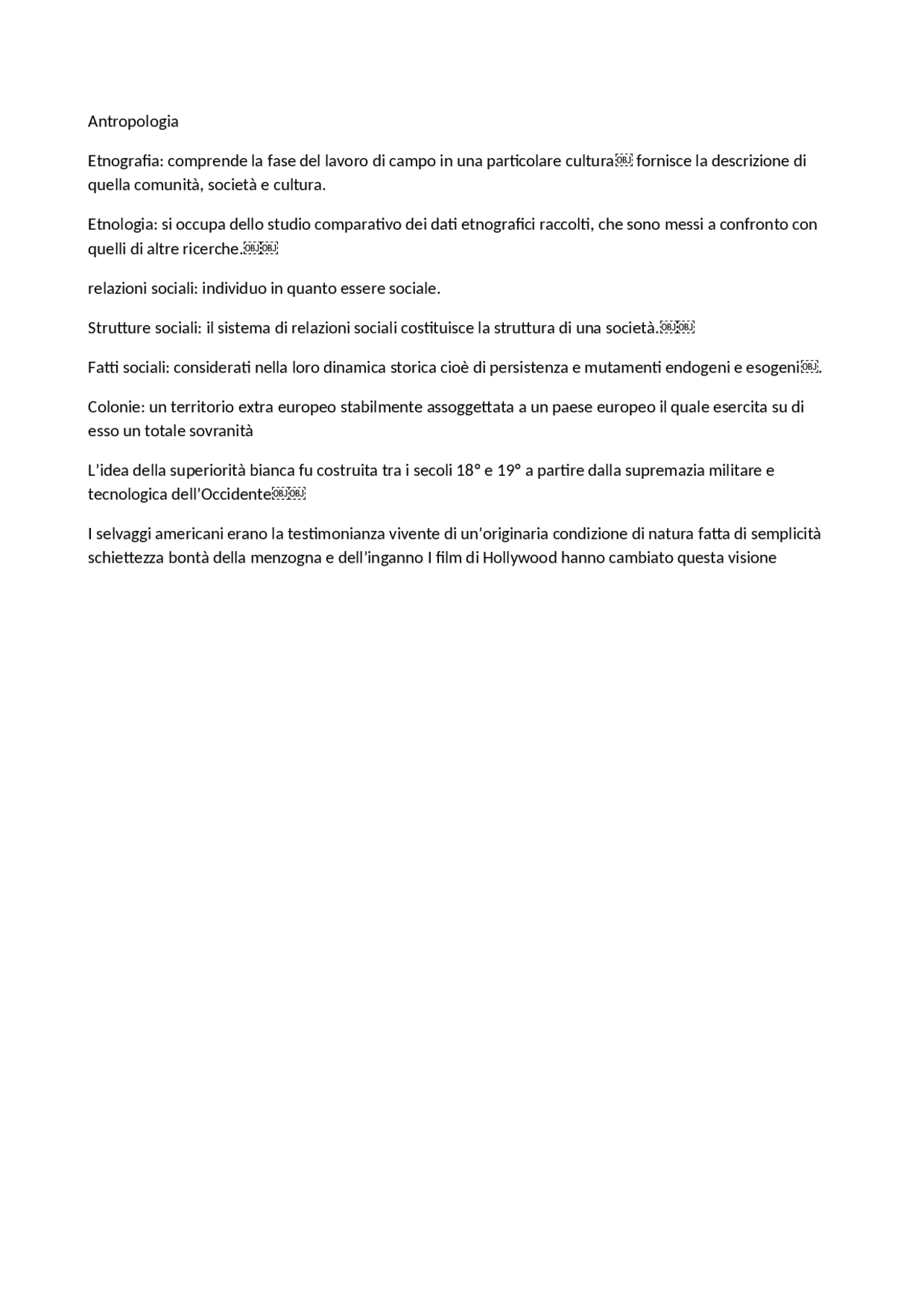 Riassunti Antropolgia Docsity