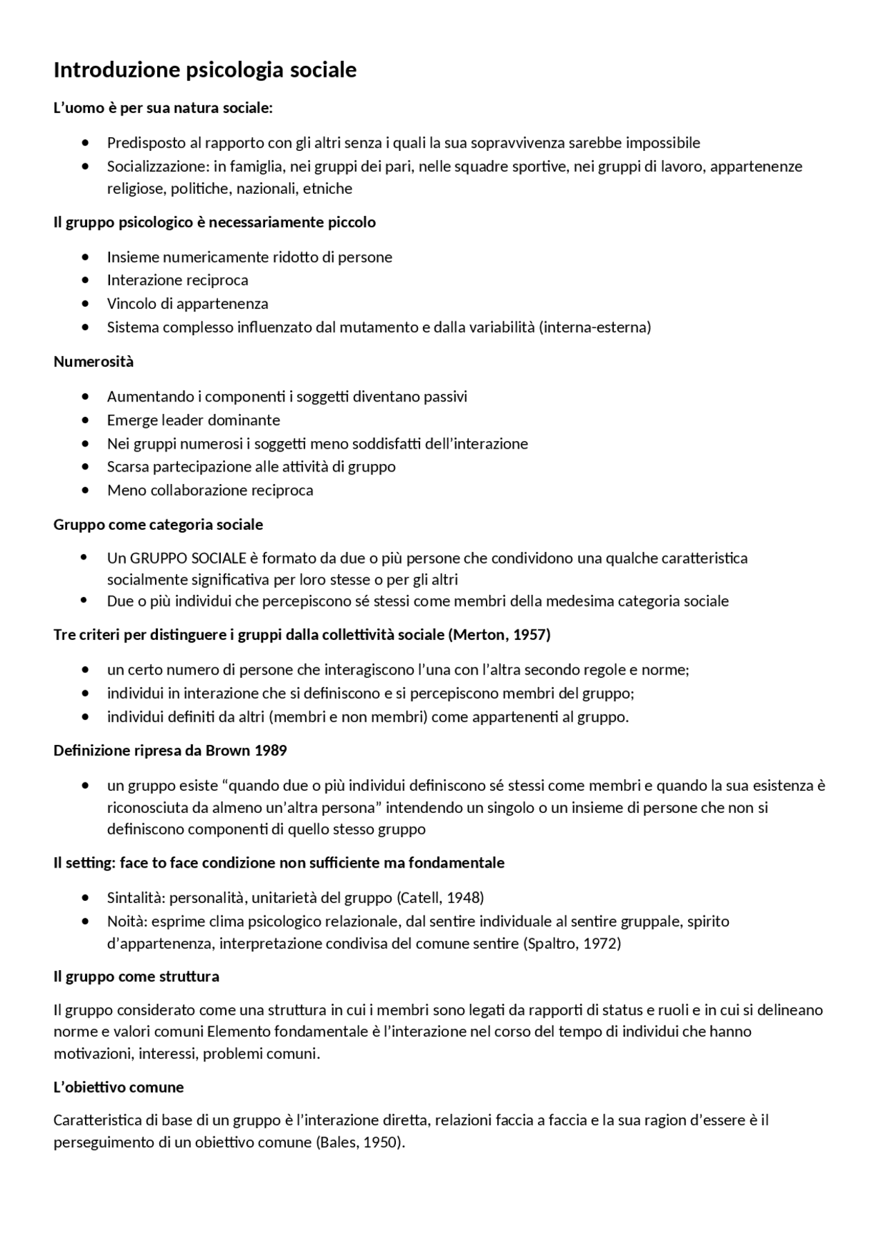 Riassunto Gruppi E Comunità Docsity