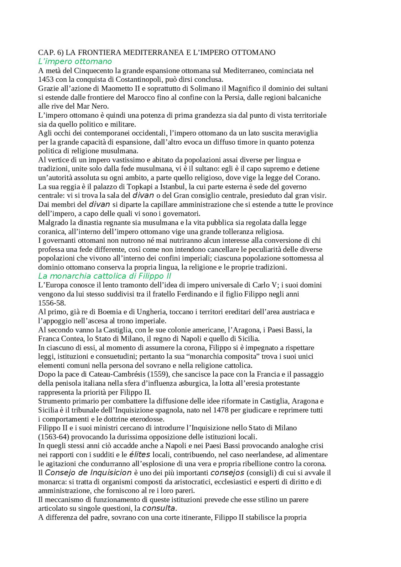 Benigno Storia Moderna Docsity
