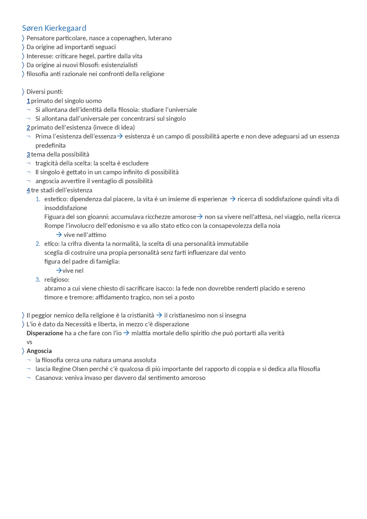 Appunti Kierkegaard Filosofia Docsity
