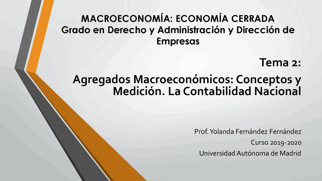Tema 2 Presentación Macroeconomía Cerrada Docsity