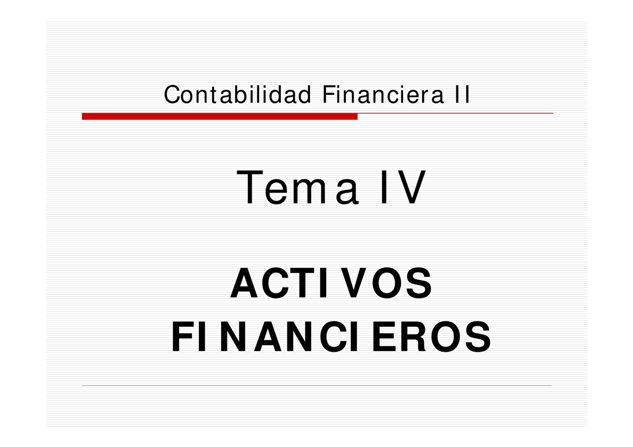 ACTIVOS FINANCIEROS: tipos y criterios de valoración | Apuntes de ...