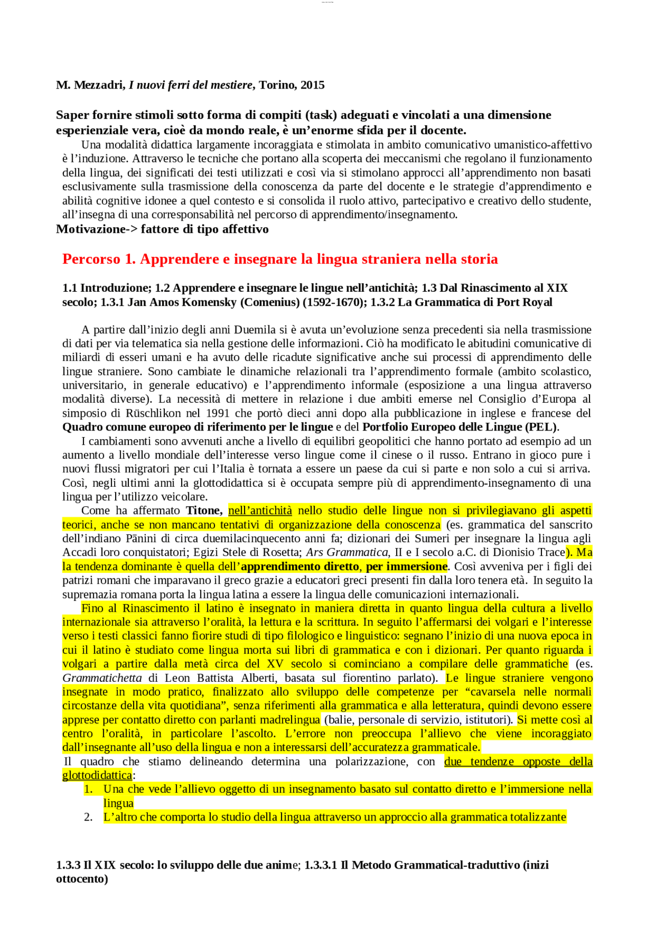 M. Mezzadri, I nuovi ferri del mestiere, Torino, 2015 - Docsity