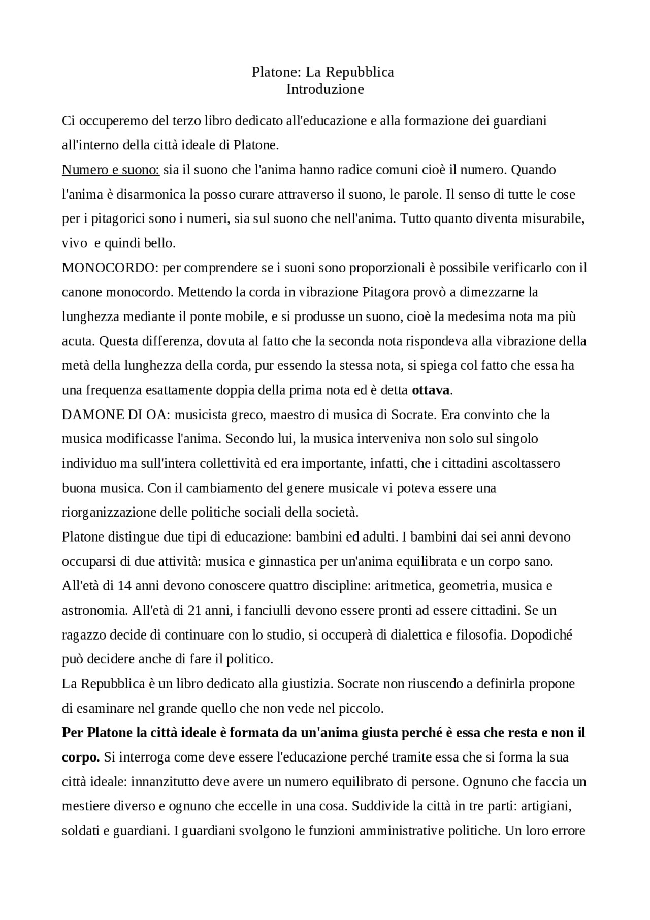 Riassunto Platone Libro E Appunti Docsity