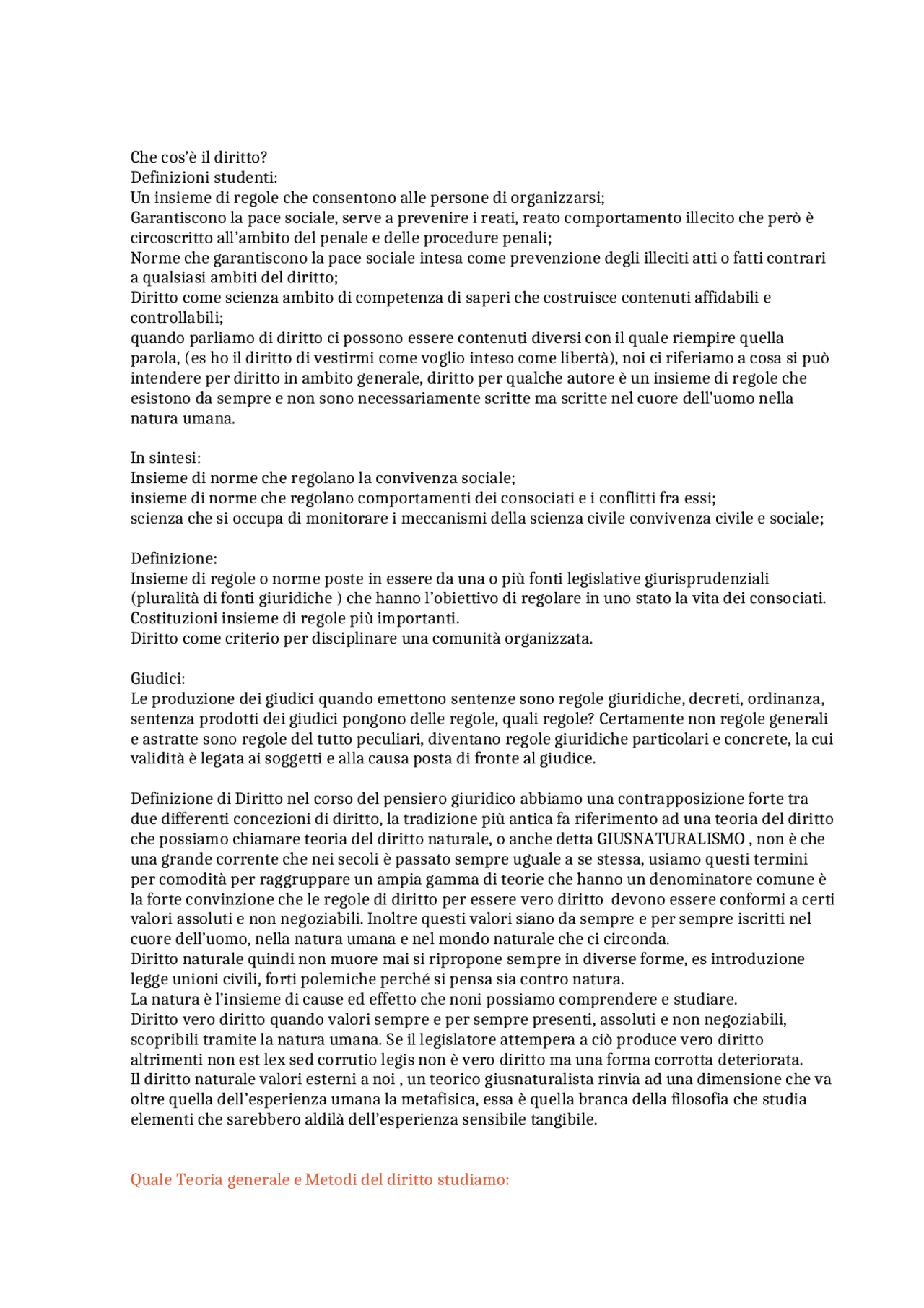 Appunti Di Teoria Generale E Metodi Del Diritto Docsity