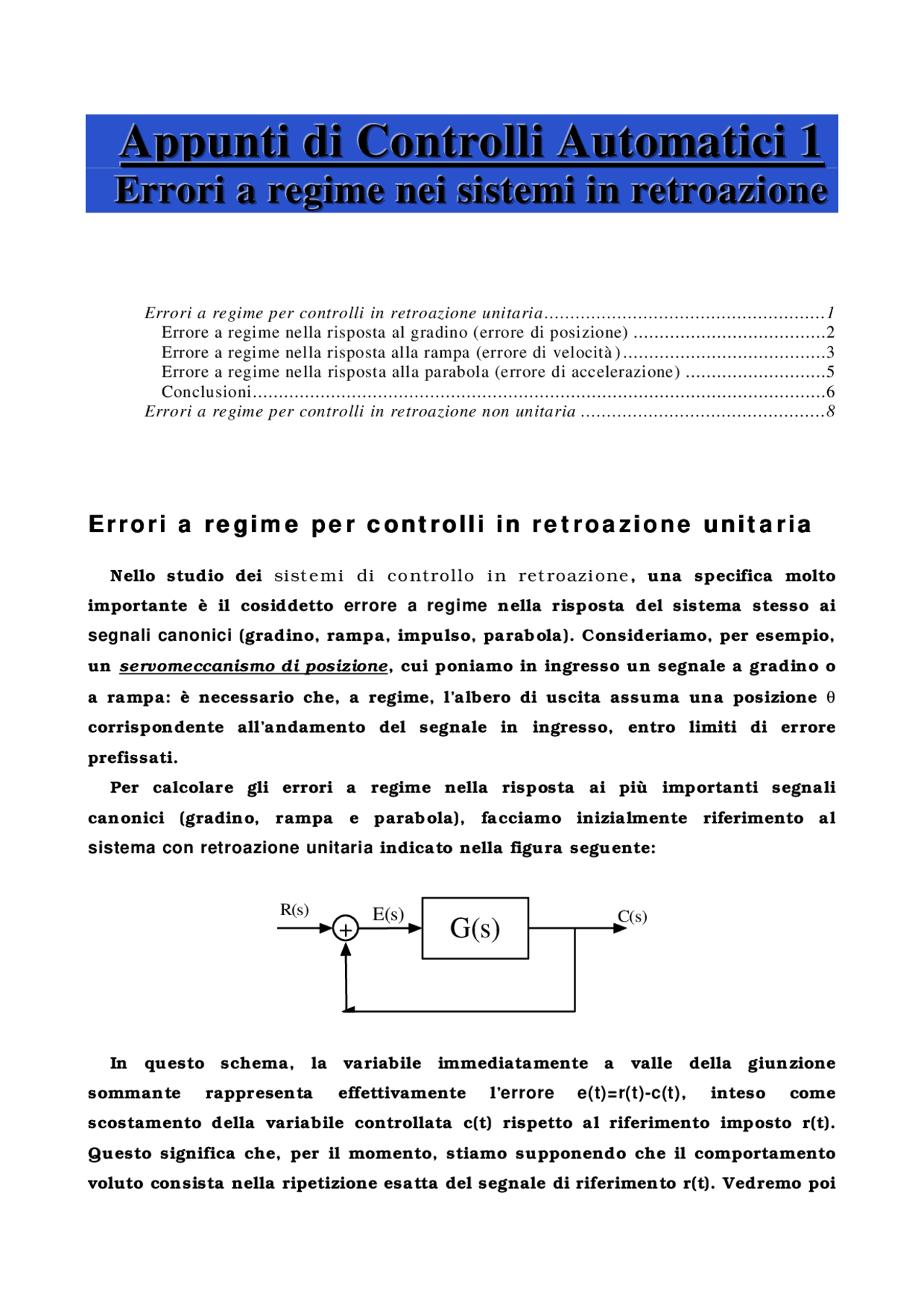 Controlli Automatici Pt2 Docsity