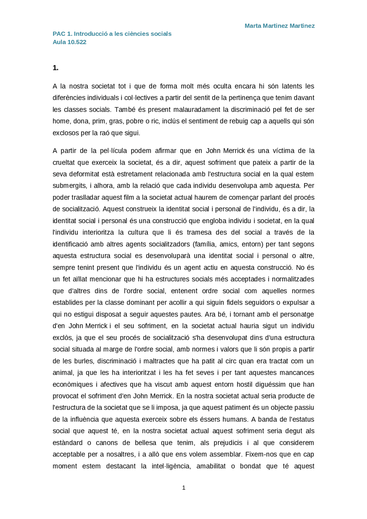 Pac 1 IntroducciÓ A Les Ciencies Socials Docsity