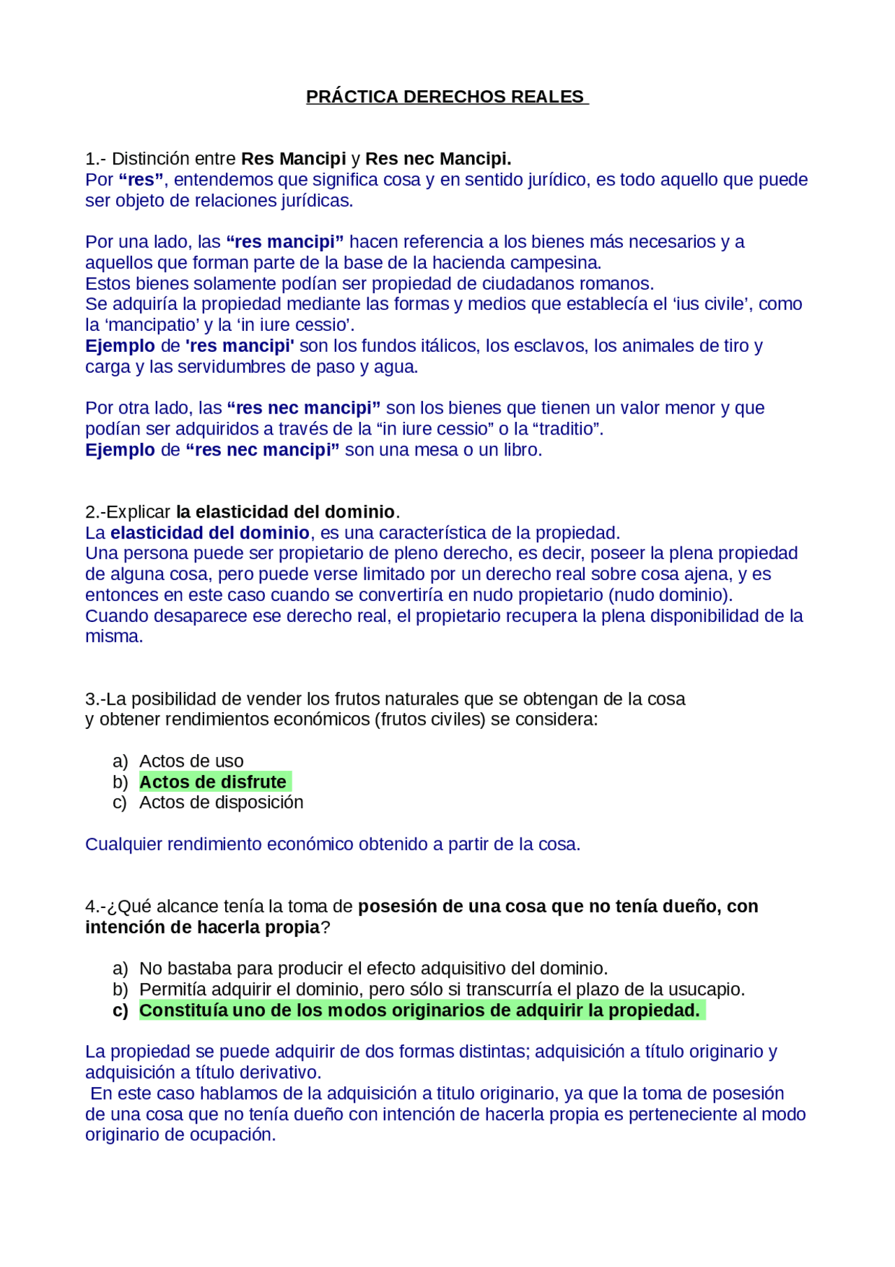 Derecho Romano PrÁctica Docsity