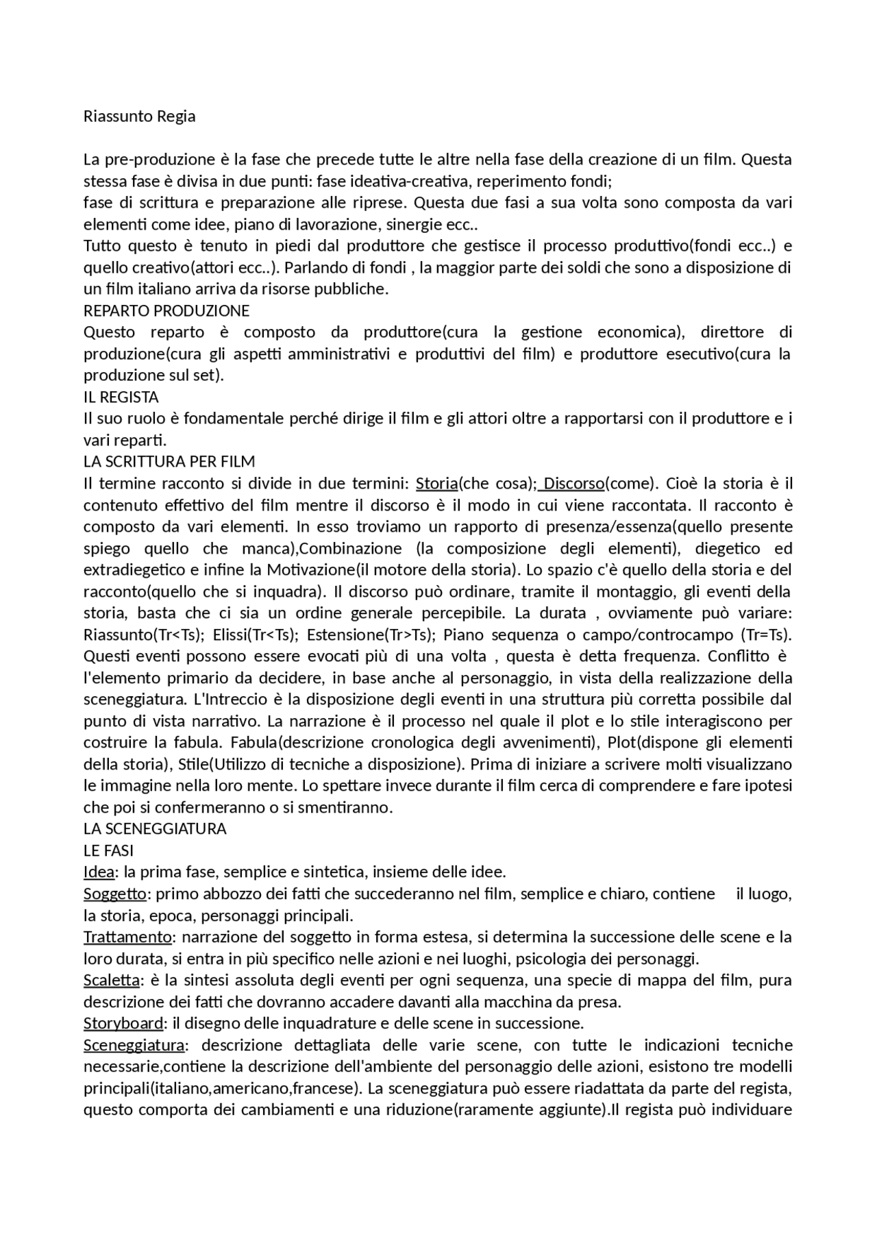 Riassunto Regia Summaries Of Power Point Docsity