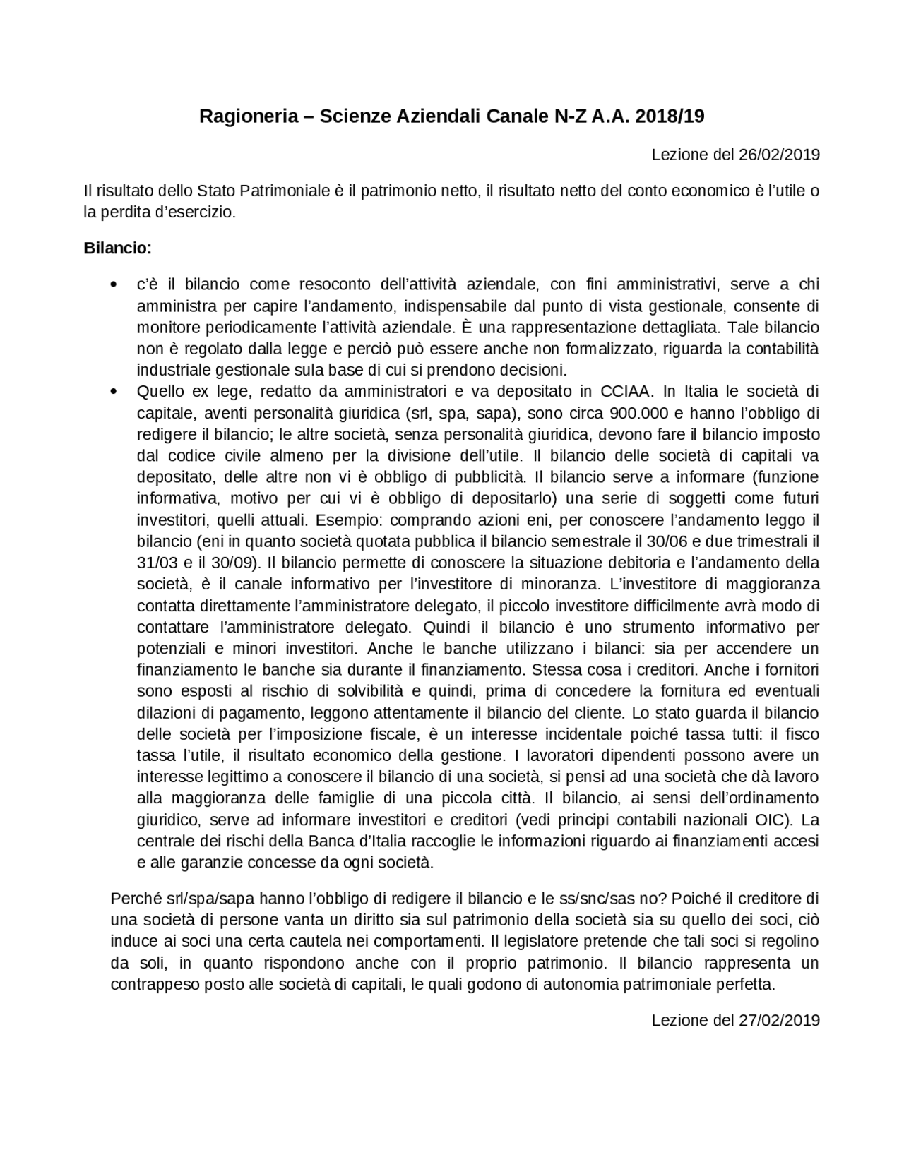 Appunti Ragioneria Sura Scienze Aziendali Docsity