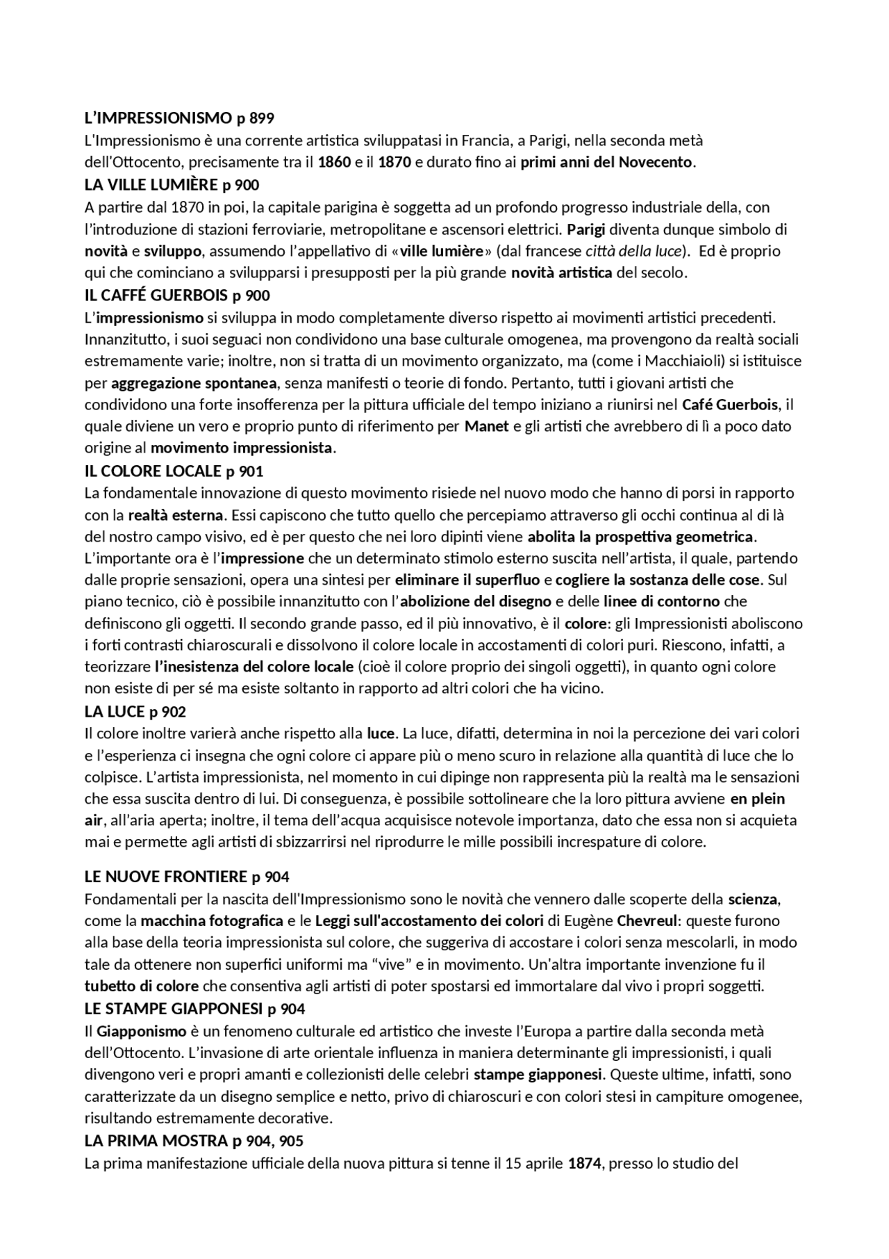 L Impressionismo Cricco Di Teodoro Docsity