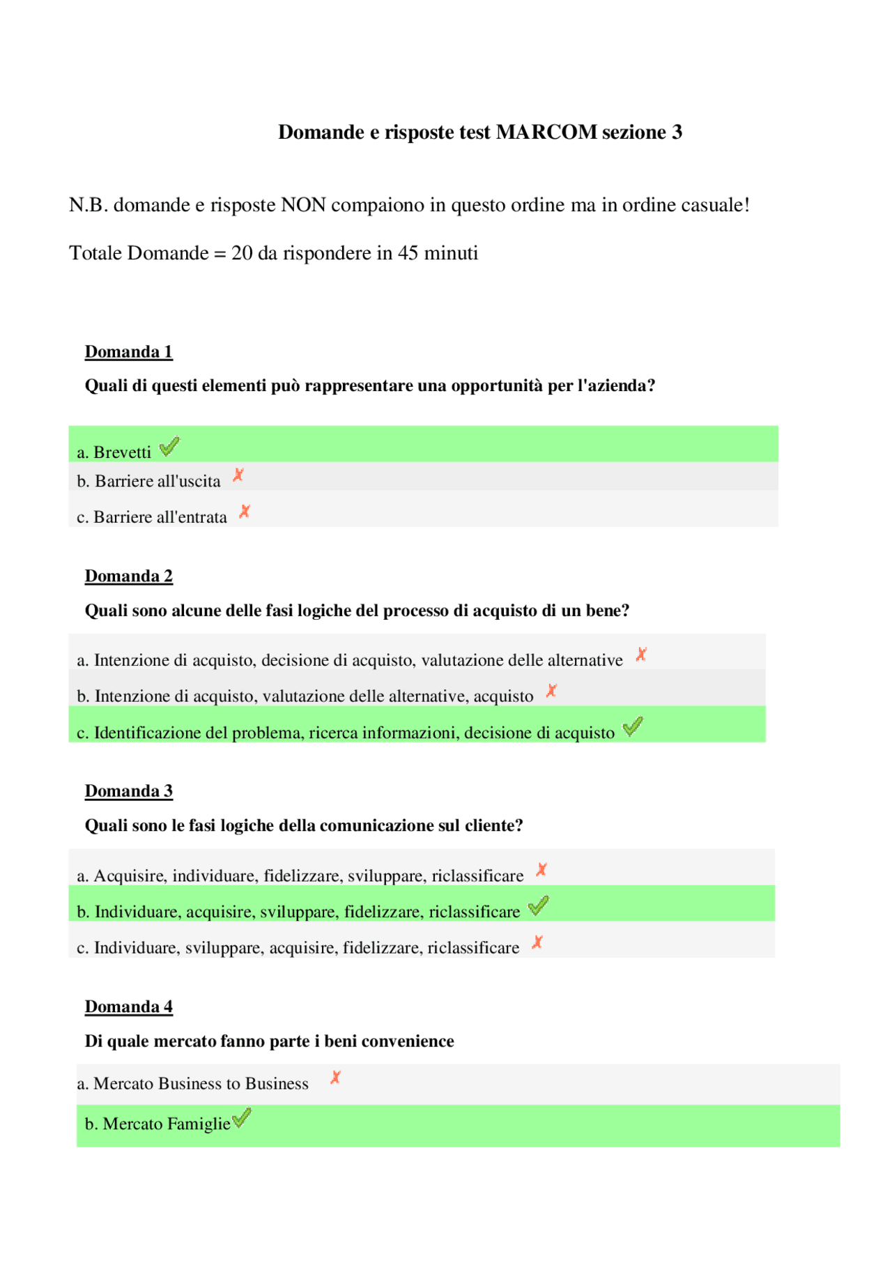 Domande E Risposte Modulo 3 Master Marcom Global Marketing