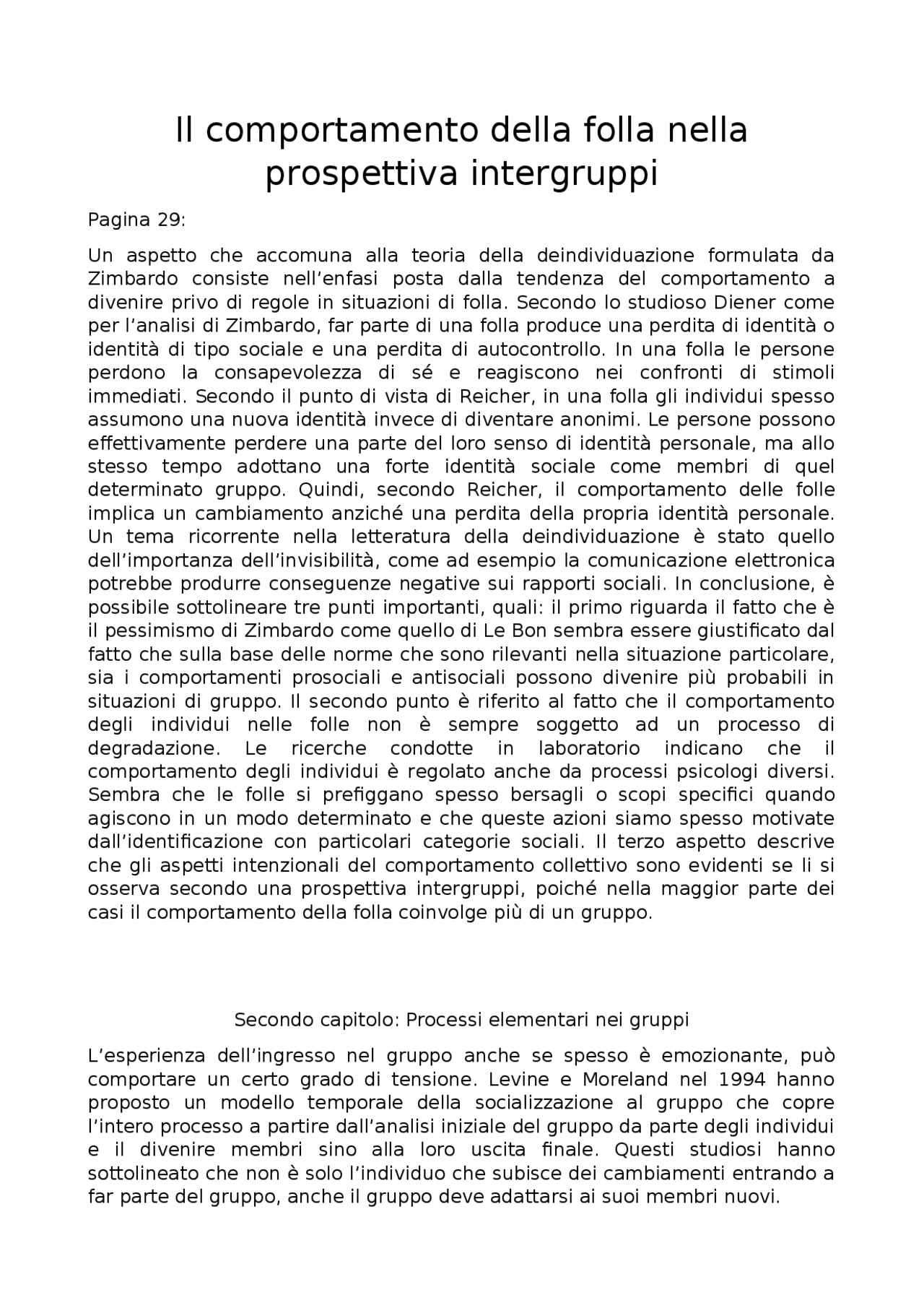 Psicologia Sociale Dei Gruppi Docsity