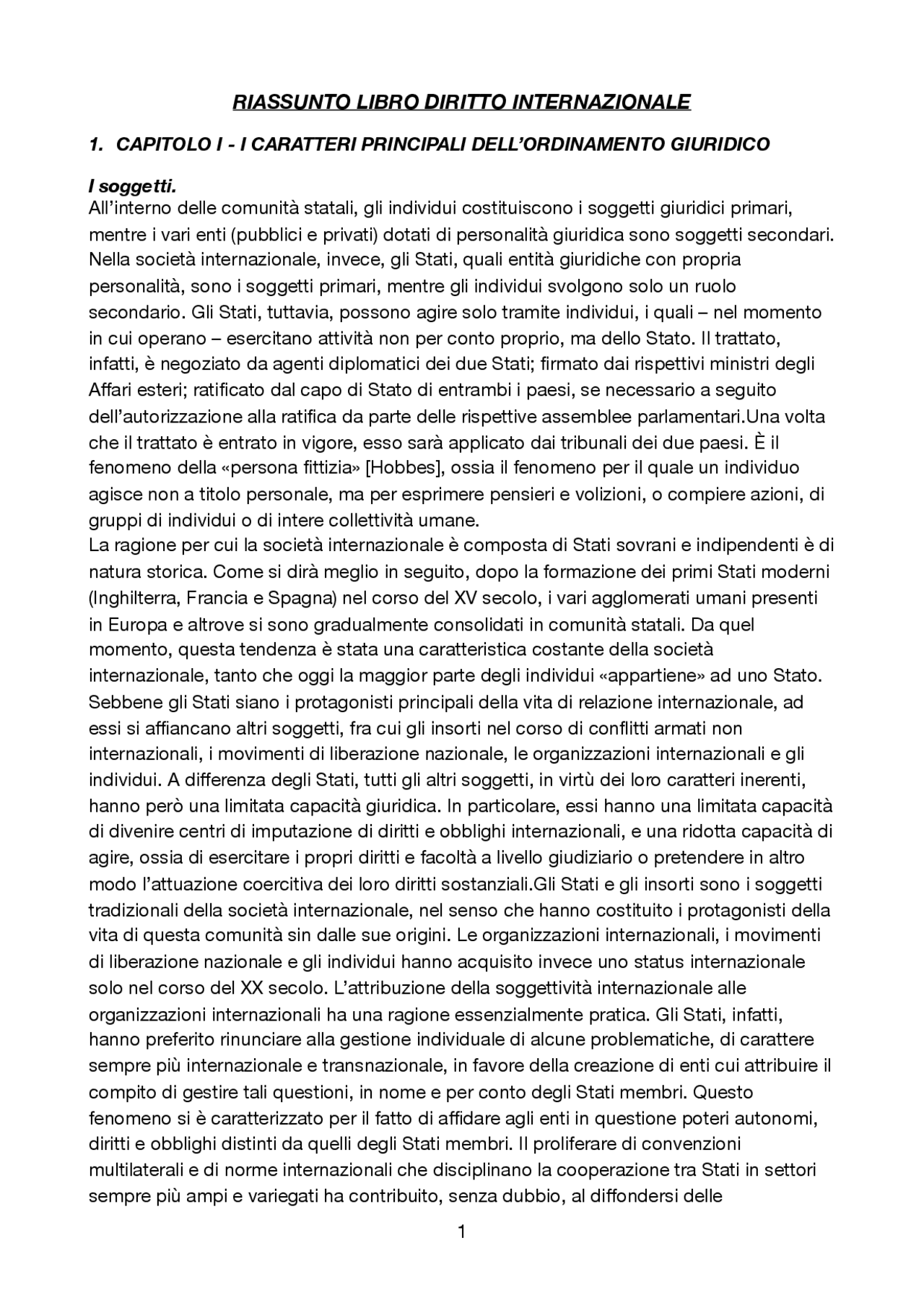 Riassunto Diritto Internazionale Cassese Docsity