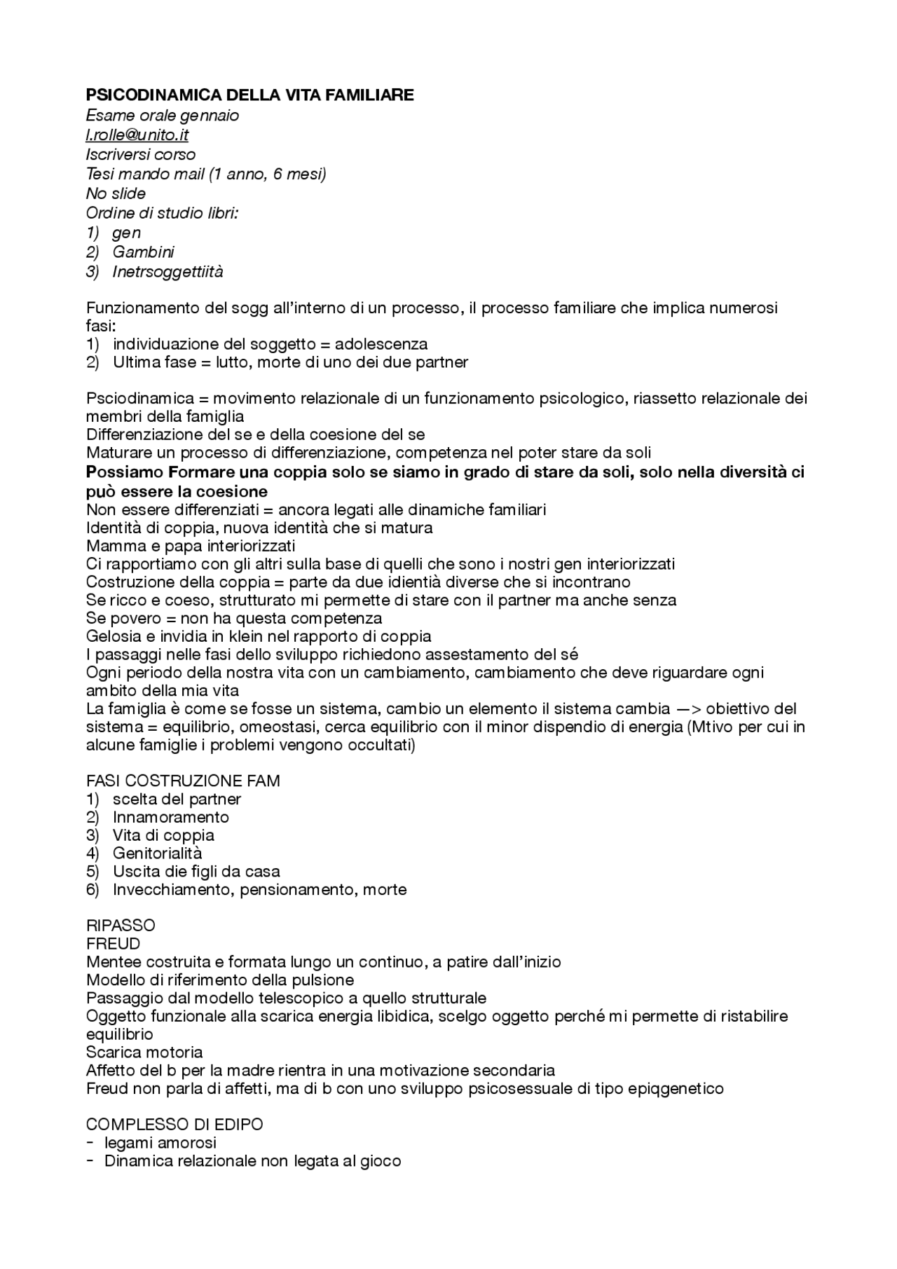 Psicodinamica Delle Relazioni Docsity