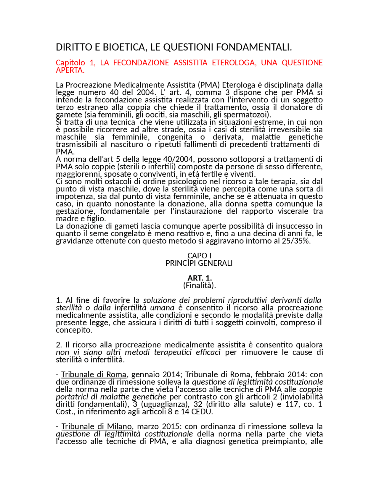 Riassunto Diritto E Bioetica Docsity