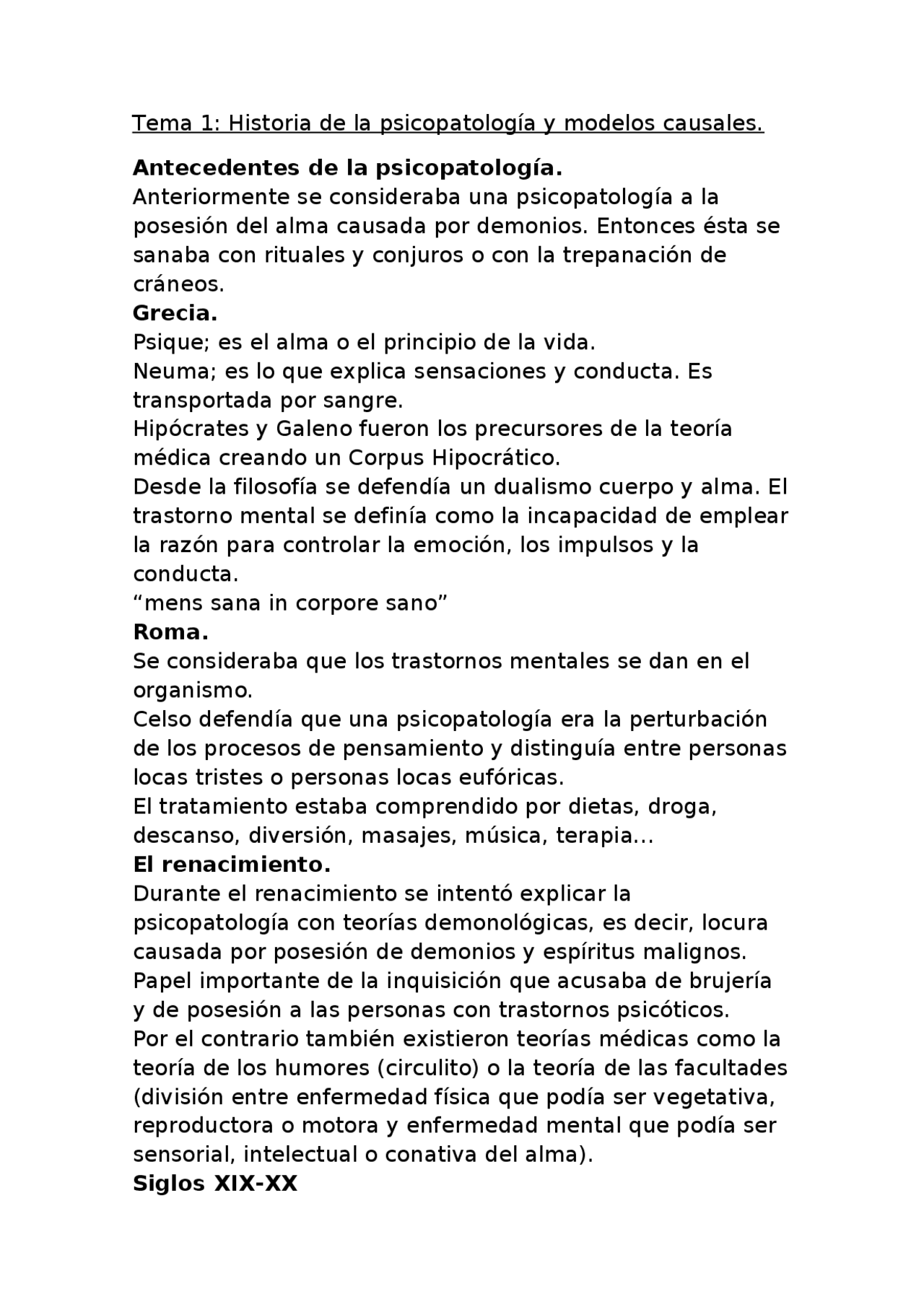 Resumen De Psicopatología Resúmenes De Psicopatología Docsity