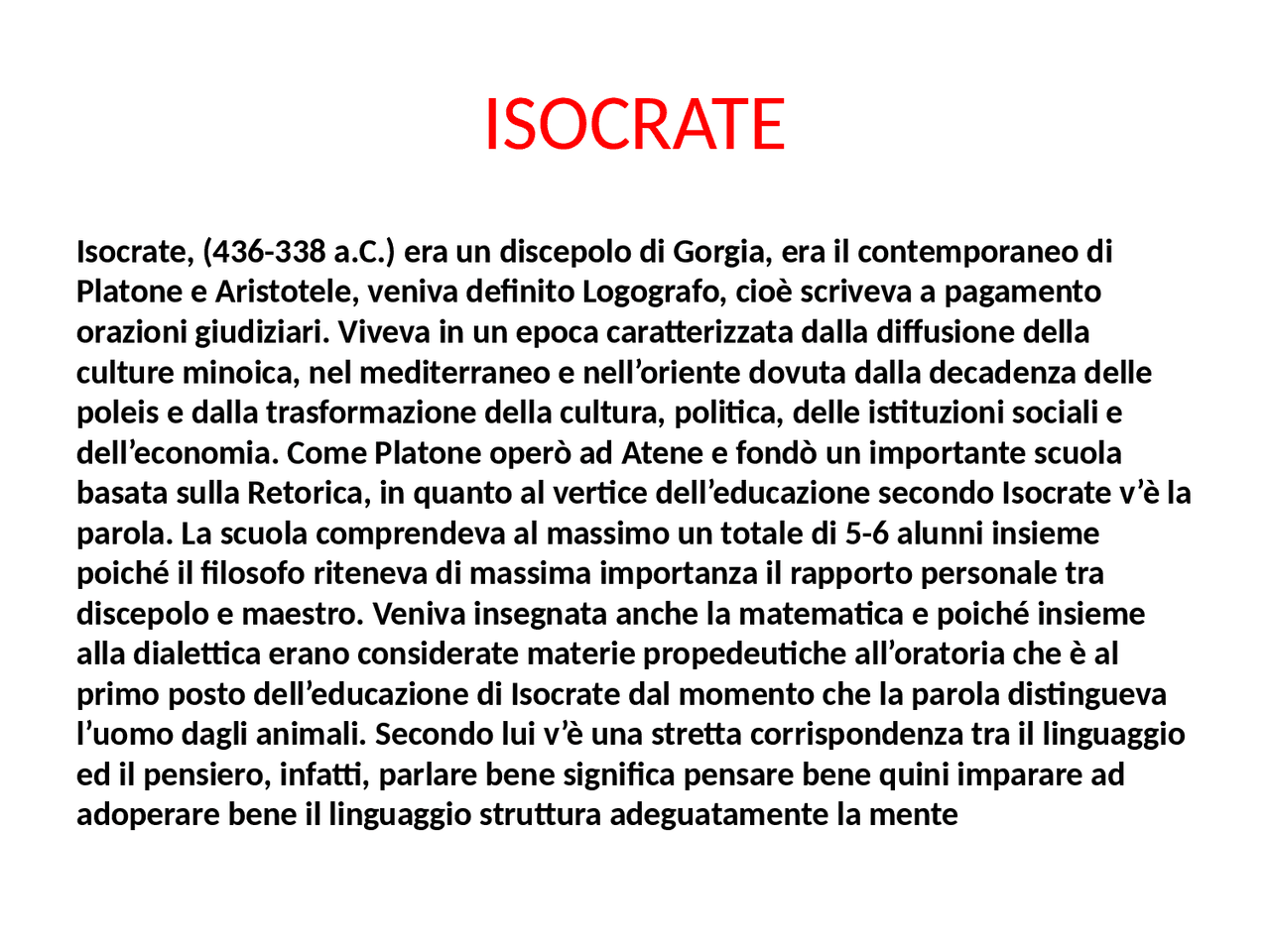 Isocrate Piccolo Riassunto Appunti Di Pedagogia Docsity