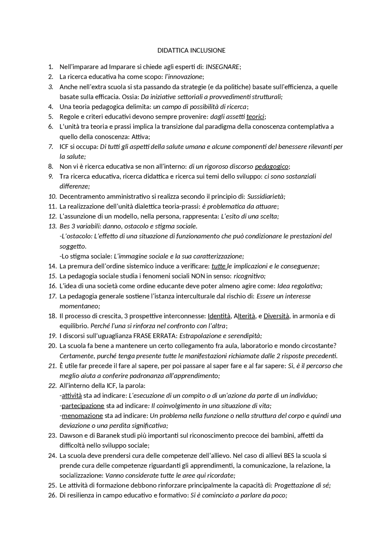 Didattica Inclusiva Docsity