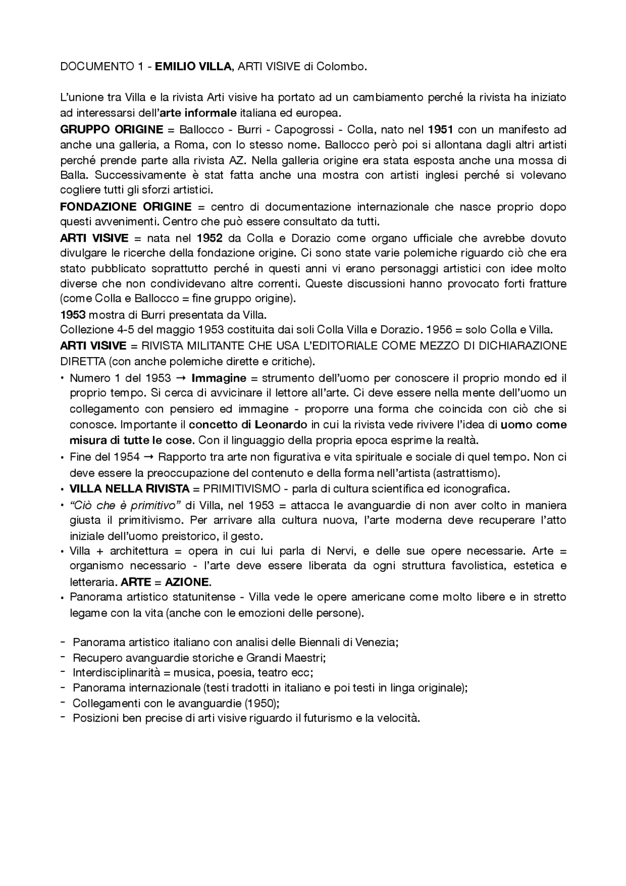 Emilio Villa Riassunto Articolo Docsity