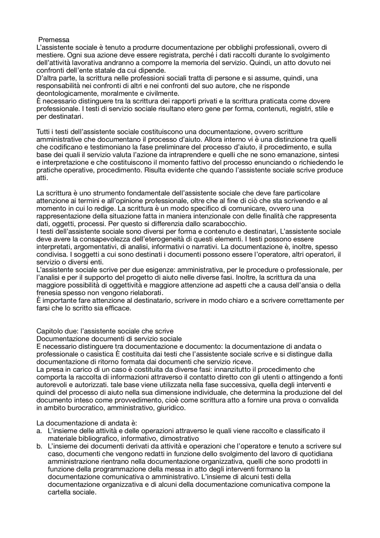 Riassunto Scrivere Per Il Servizio Sociale Docsity