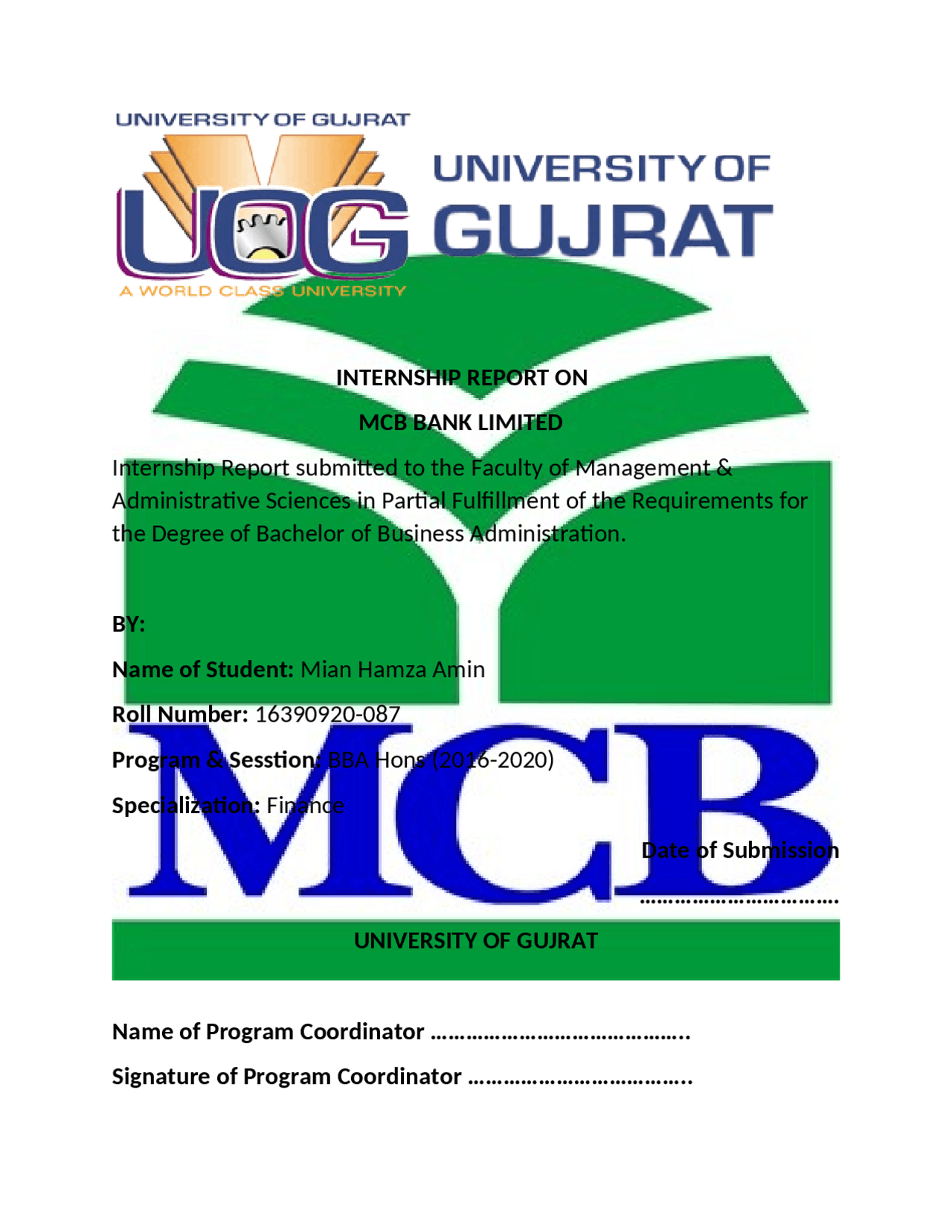 Internal Ship Report Docsity