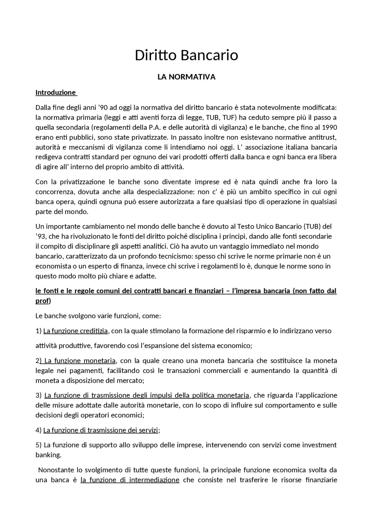 Appunti Di Diritto Bancario Docsity
