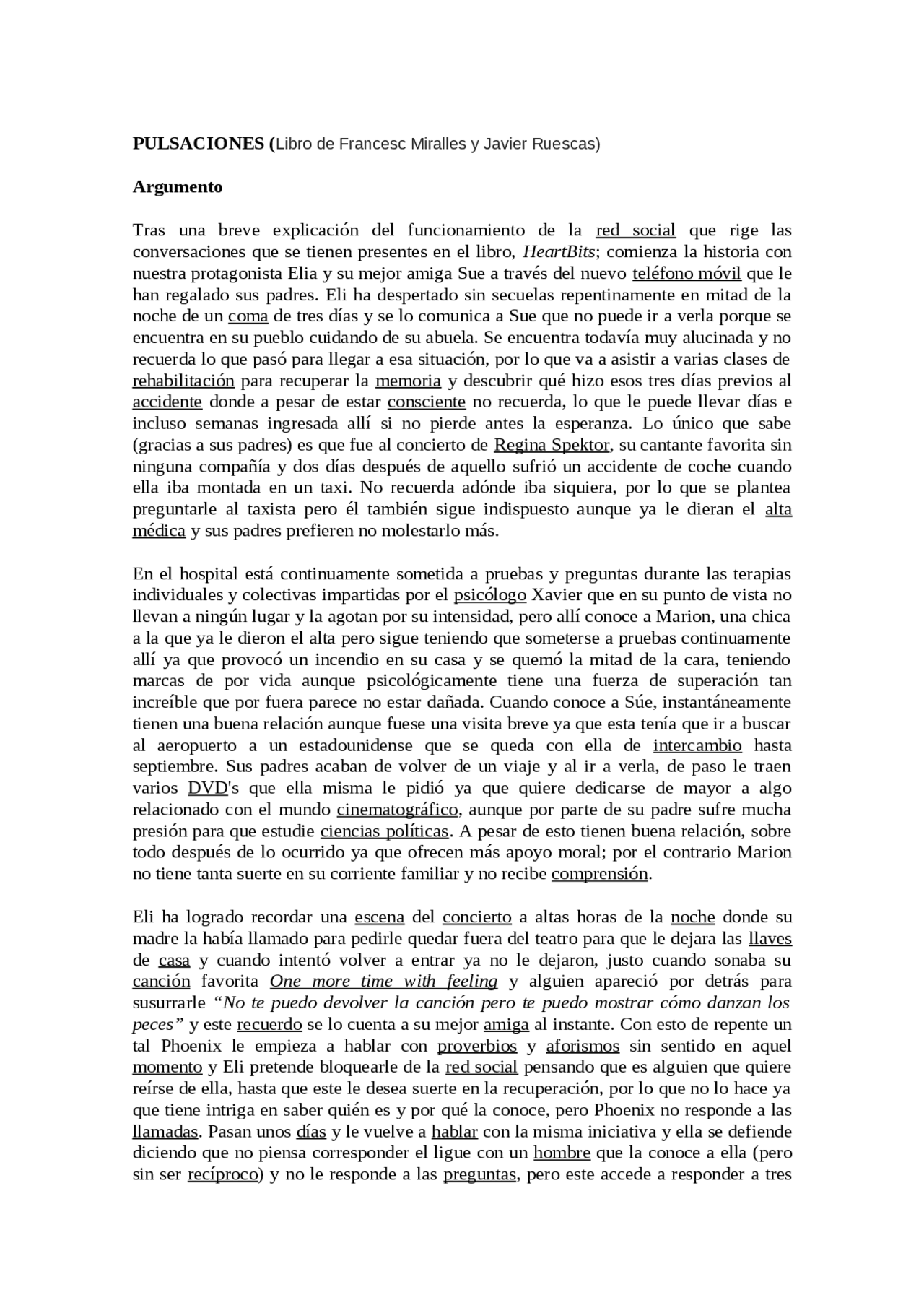 Pulsaciones de Francesc Miralles y Javier Ruescas - Docsity