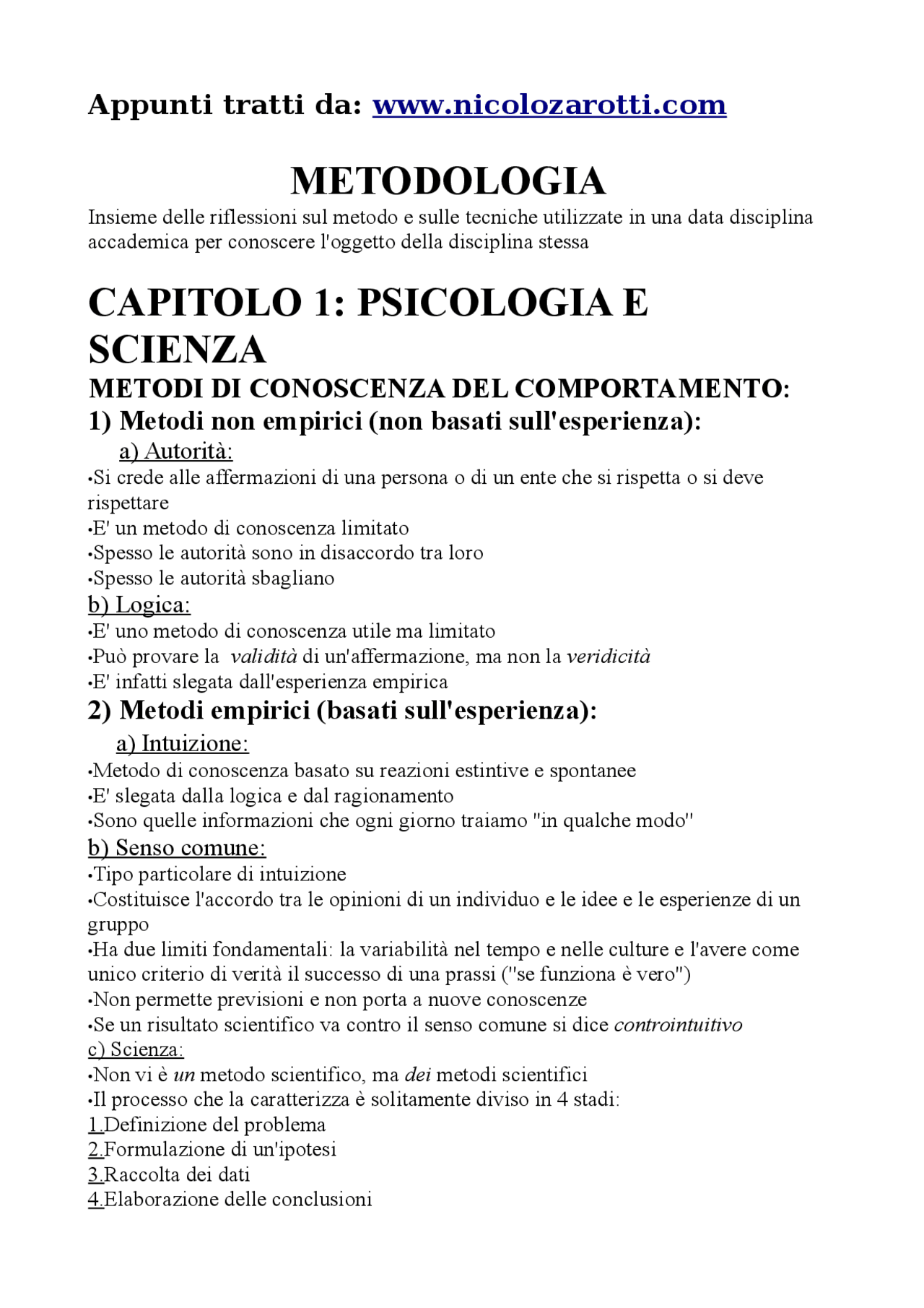 Psicologia E Scienza Docsity