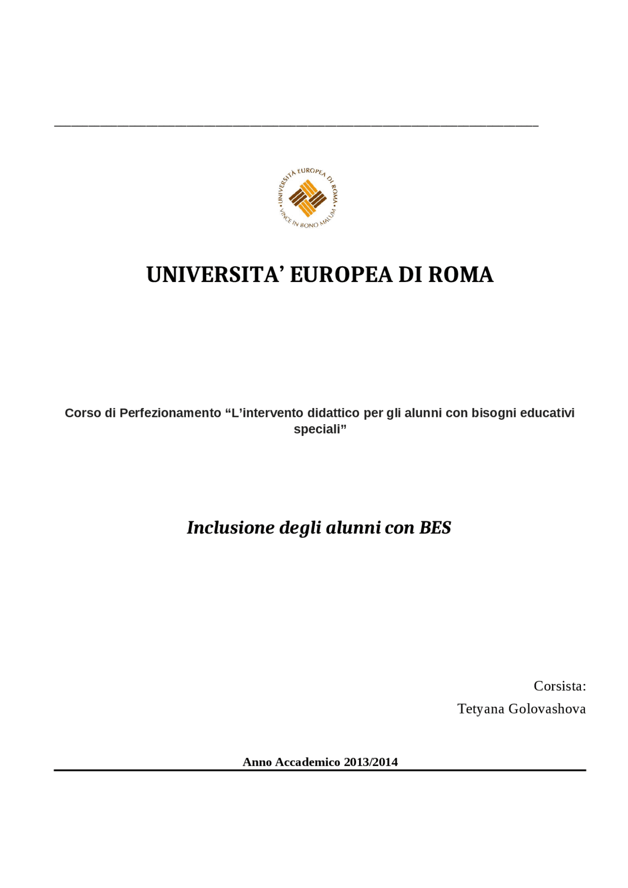 Inclusione Degli Alunni Con Bes Docsity