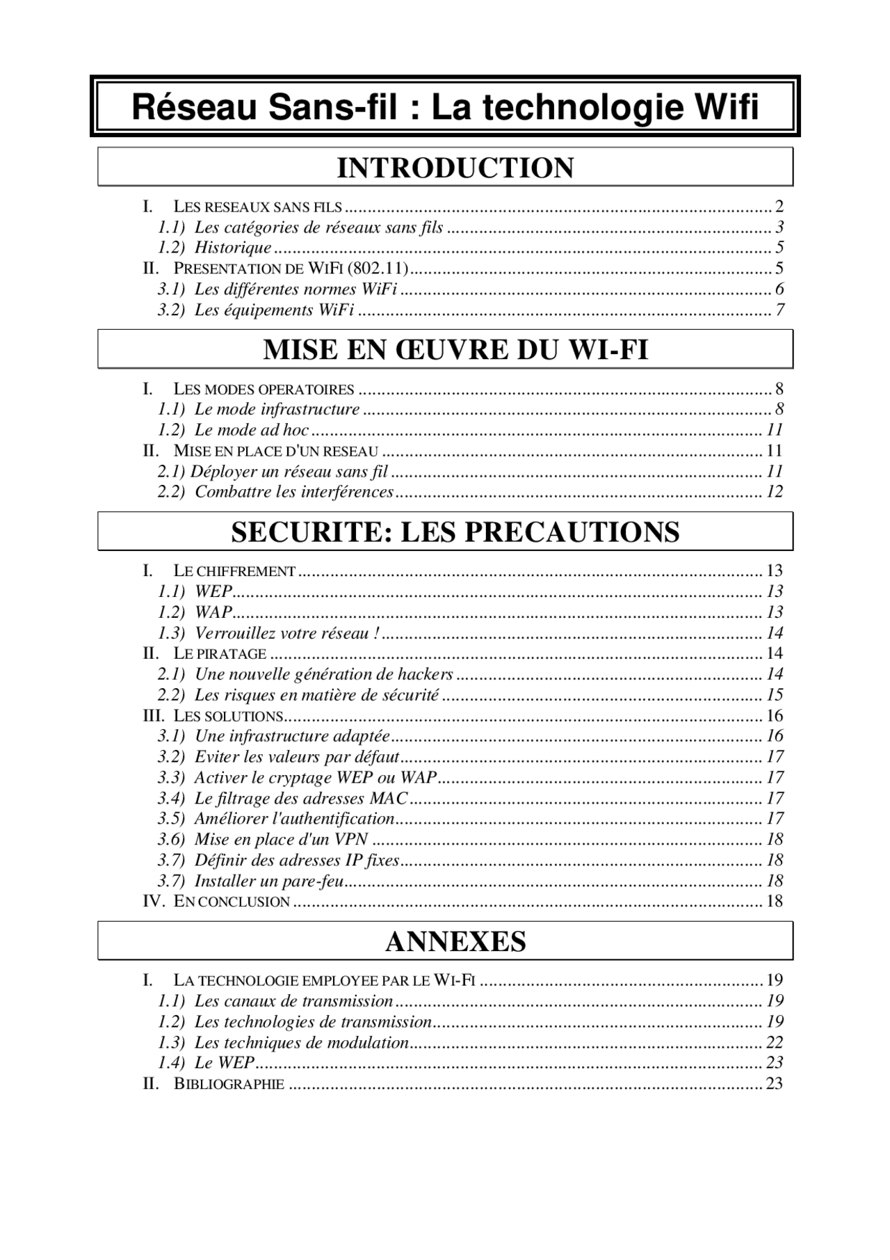 Formation En Réseau Wifi Docsity