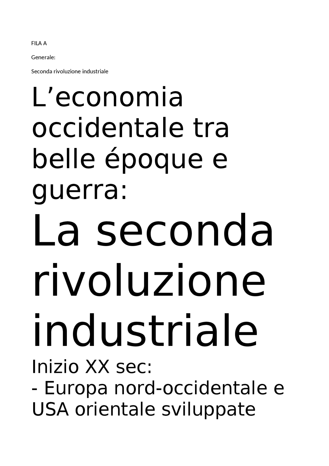 Storia Sistemi Economici Docsity
