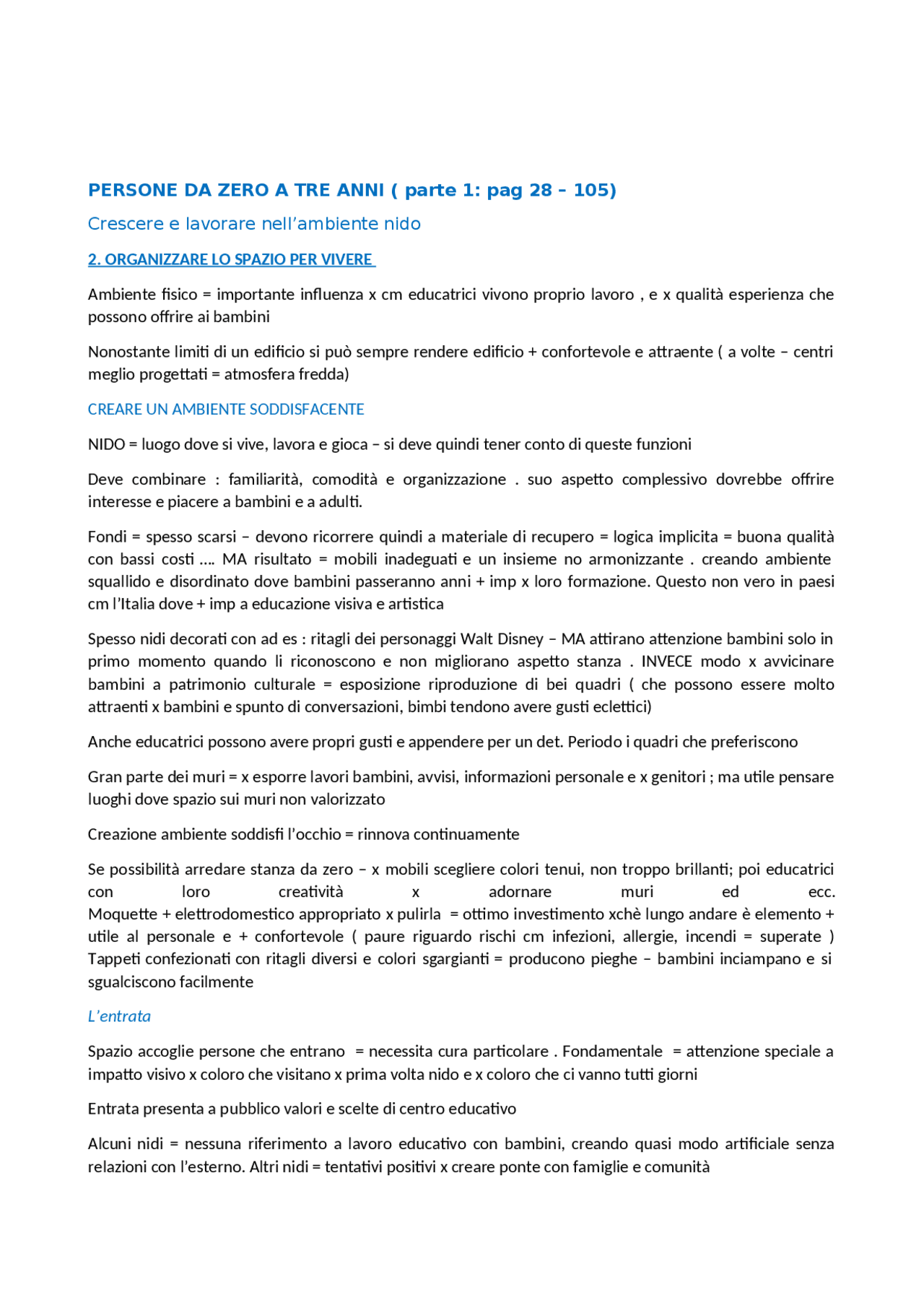 Persone Da Zero A Tre Anni Elinor Goldschmied Docsity