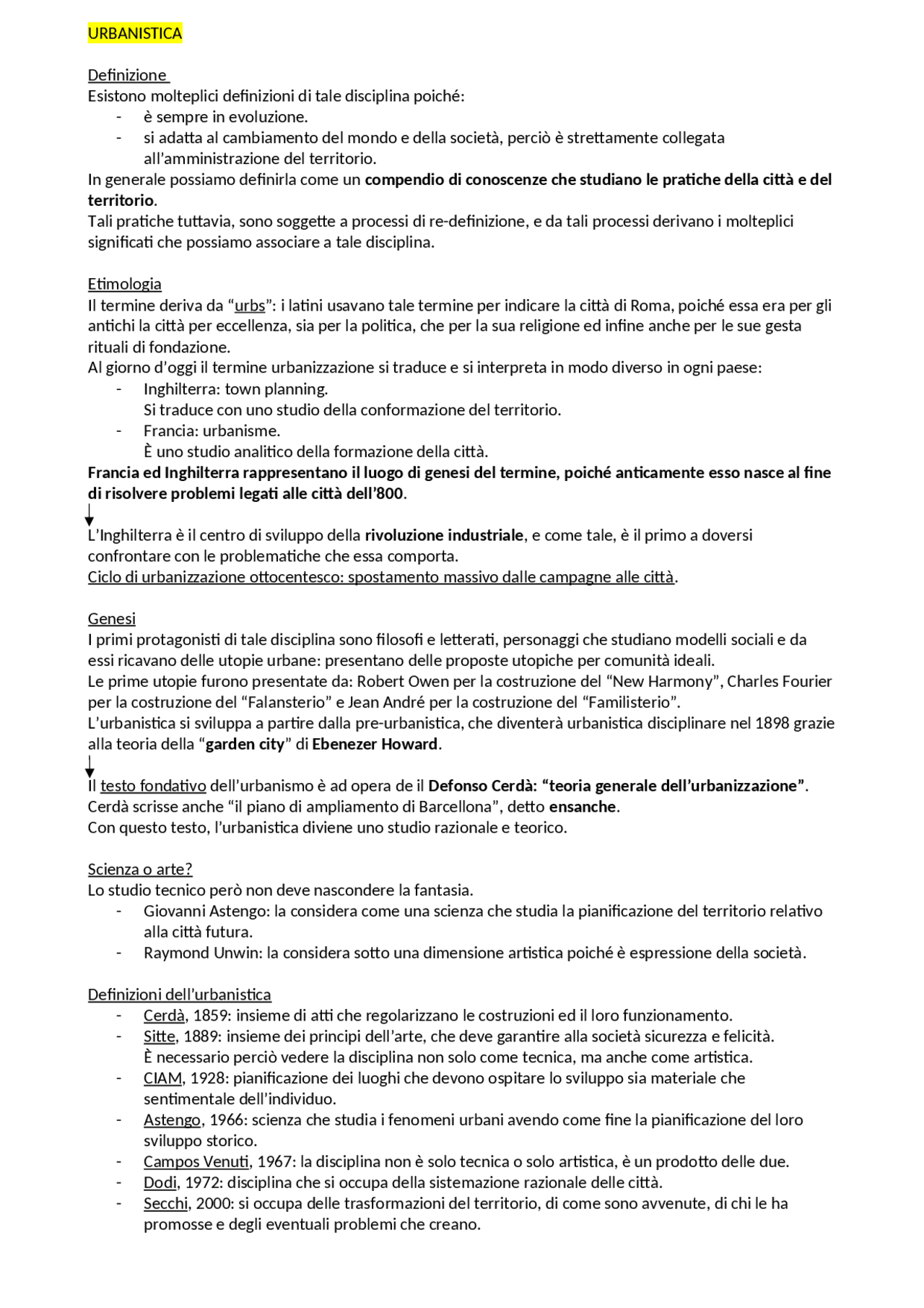 Appunti Elementi Di Urbanistica Appunti Di Urbanistica Docsity