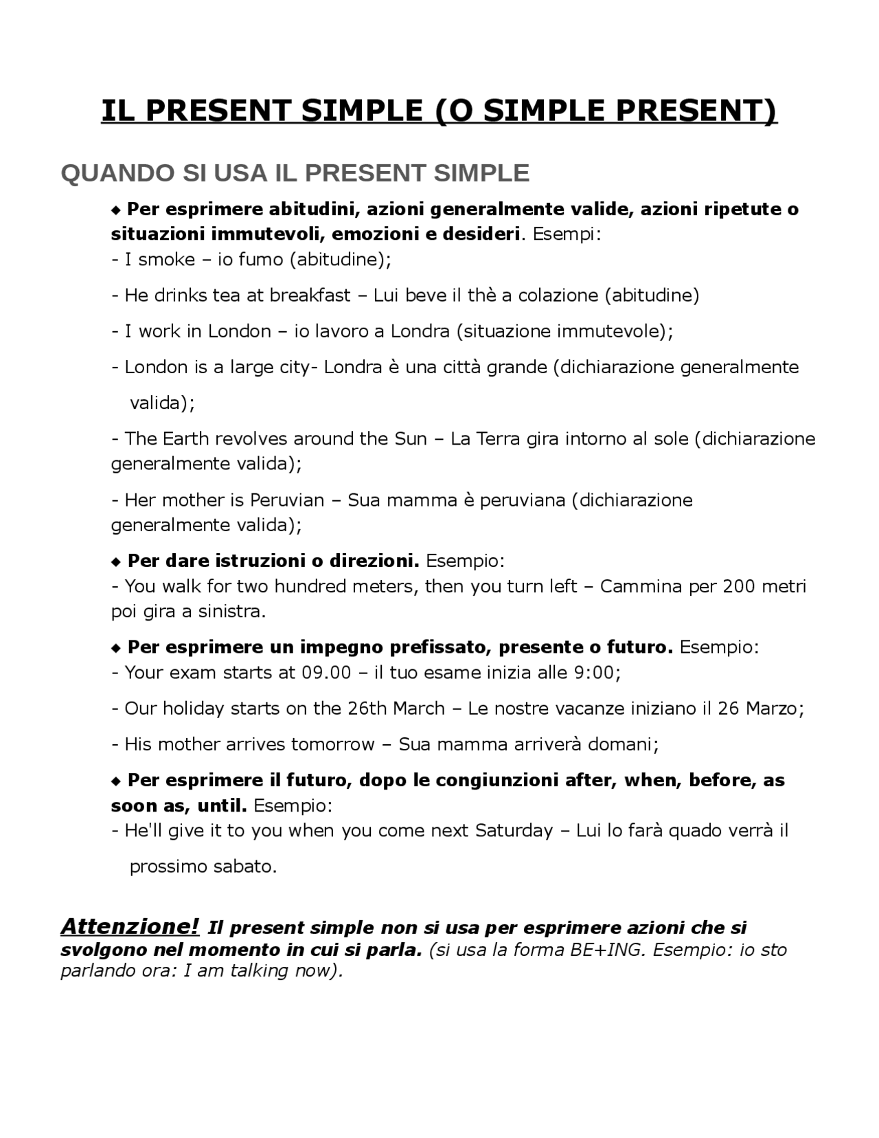 Inglese Online Il Presente Affermativo Esempi Regole Ed Differenze Tra