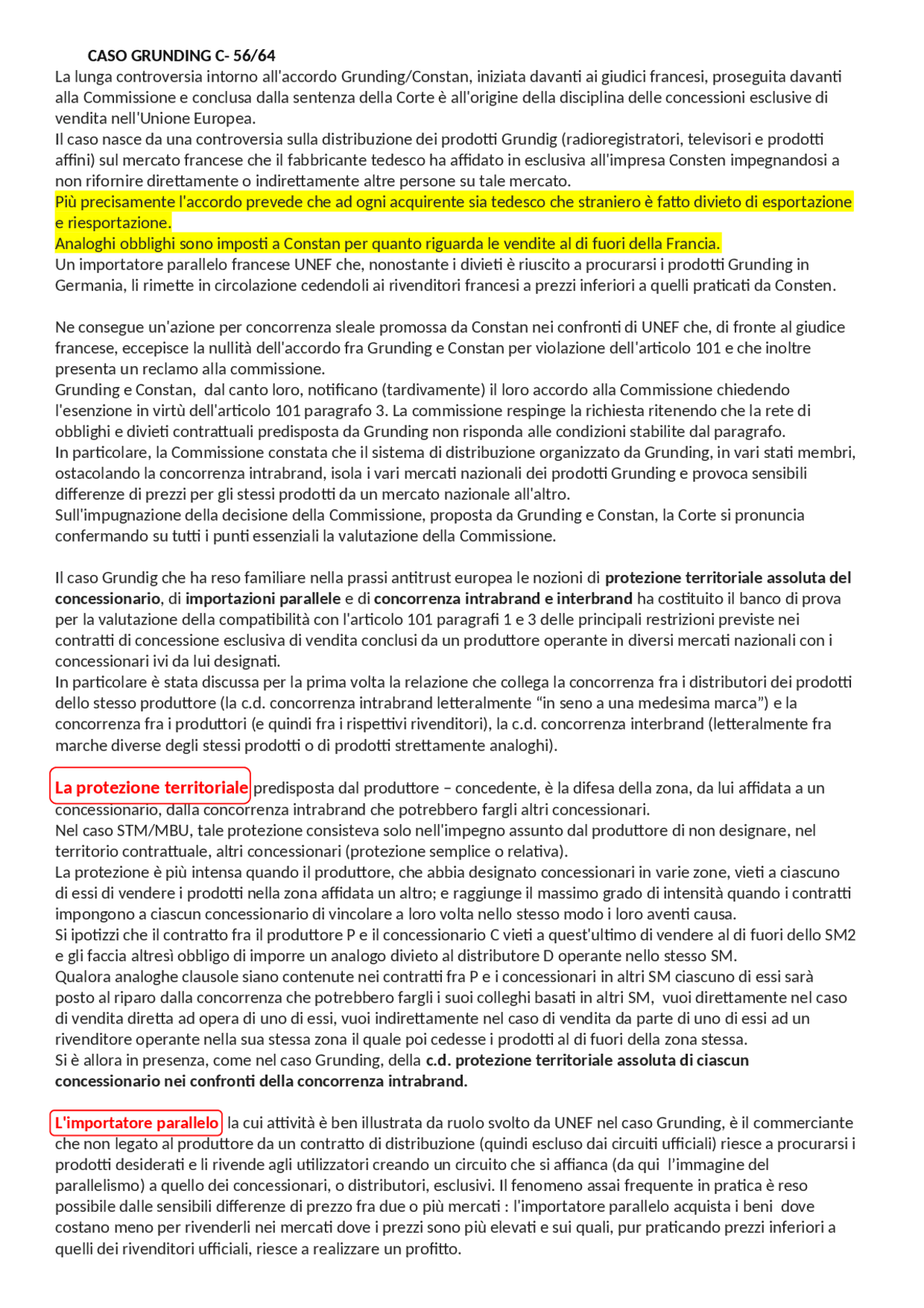 Appunti DIRITTO ANTITRUST | Appunti di Diritto Della Concorrenza | Docsity