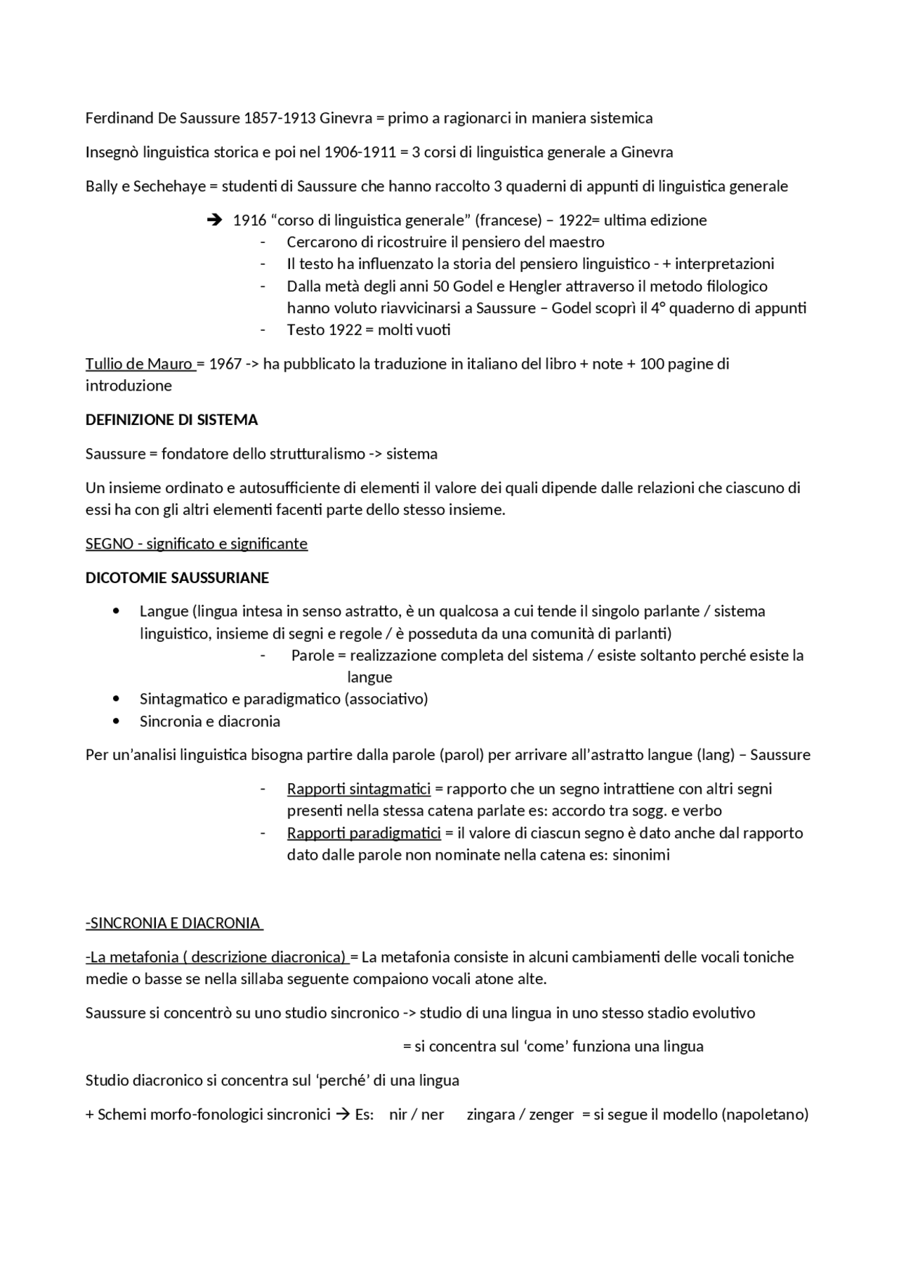 Prime 3 Lezioni Di Linguistica Generale Docsity