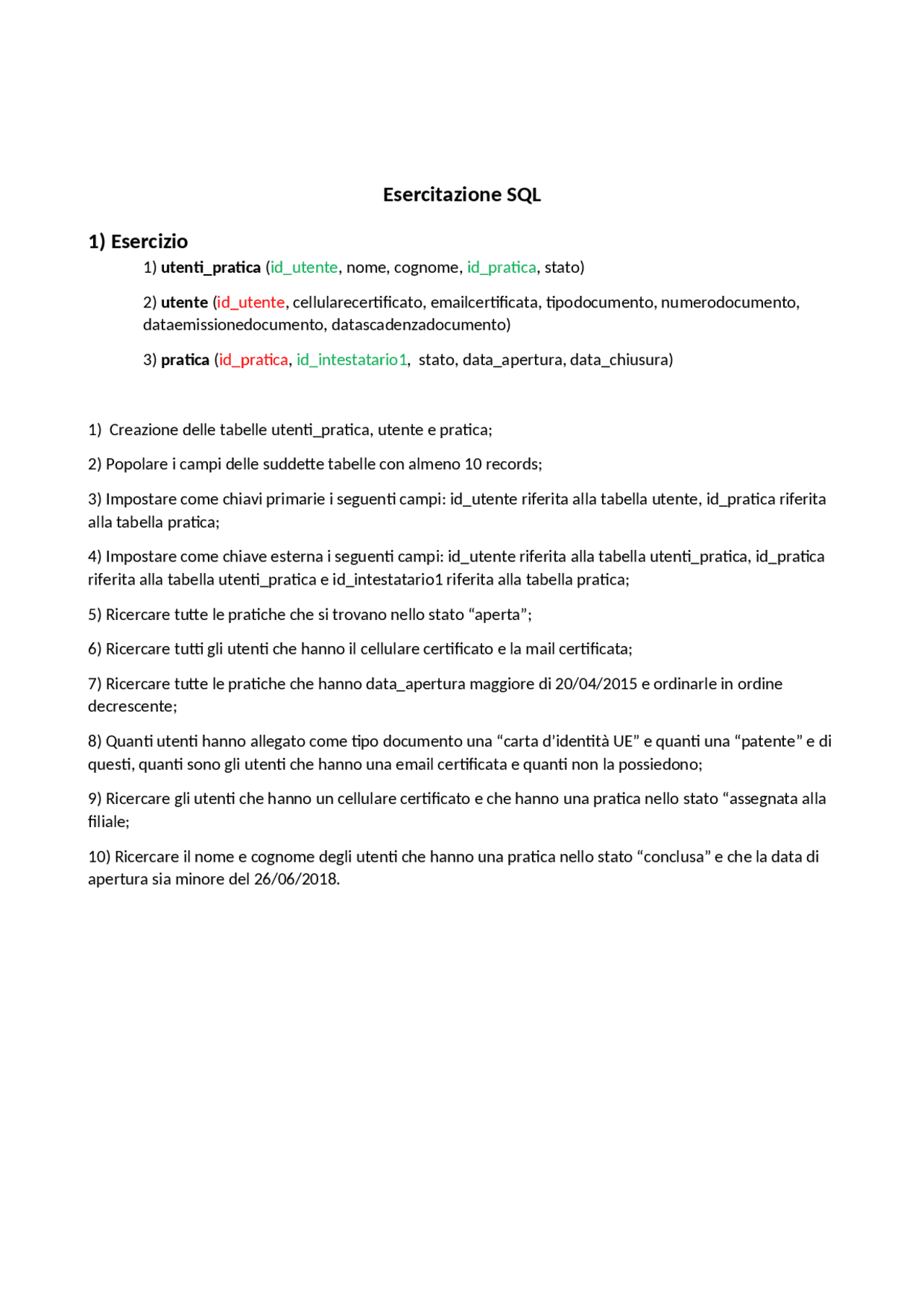 Linguaggio Sql Query Docsity