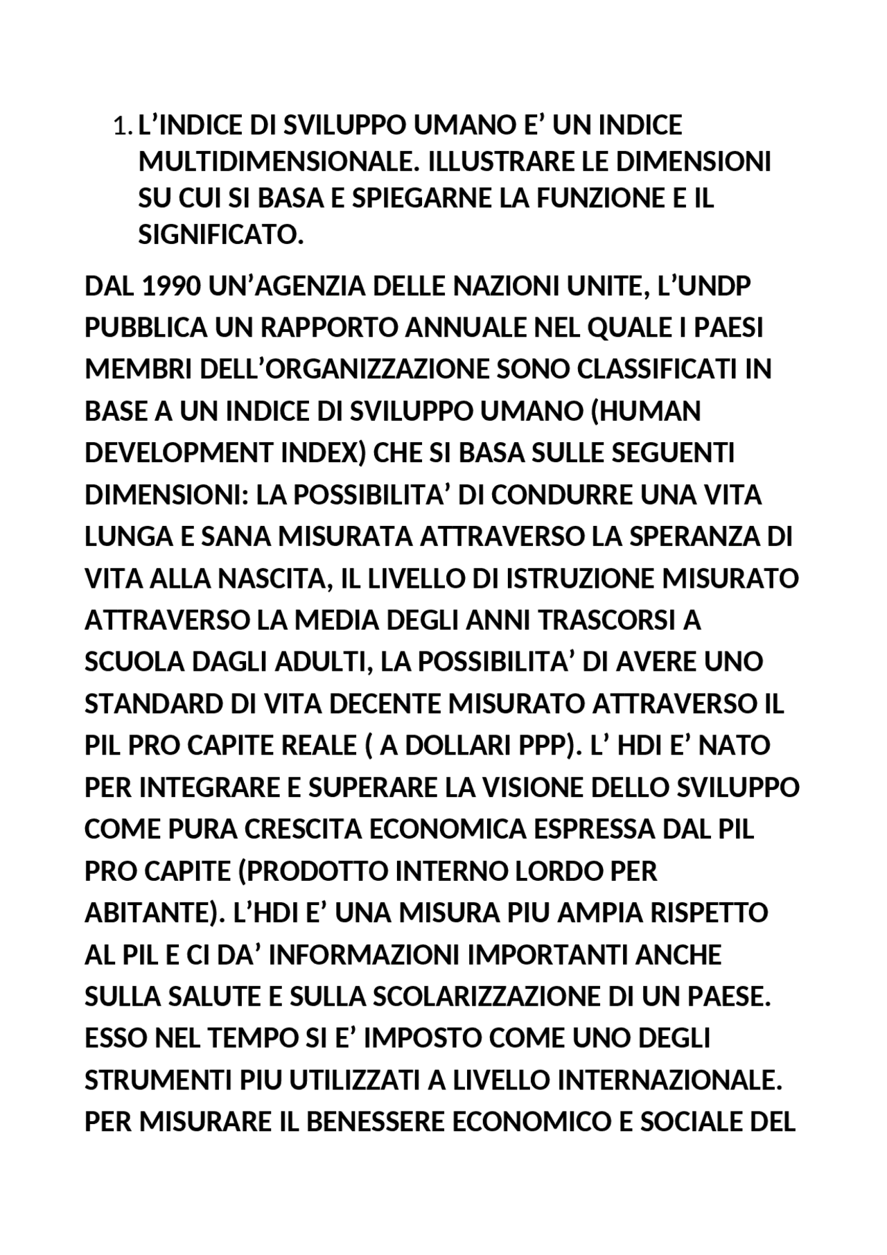 Domande Economia Dello Sviluppo Sapienza Prof Basile Prove Desame