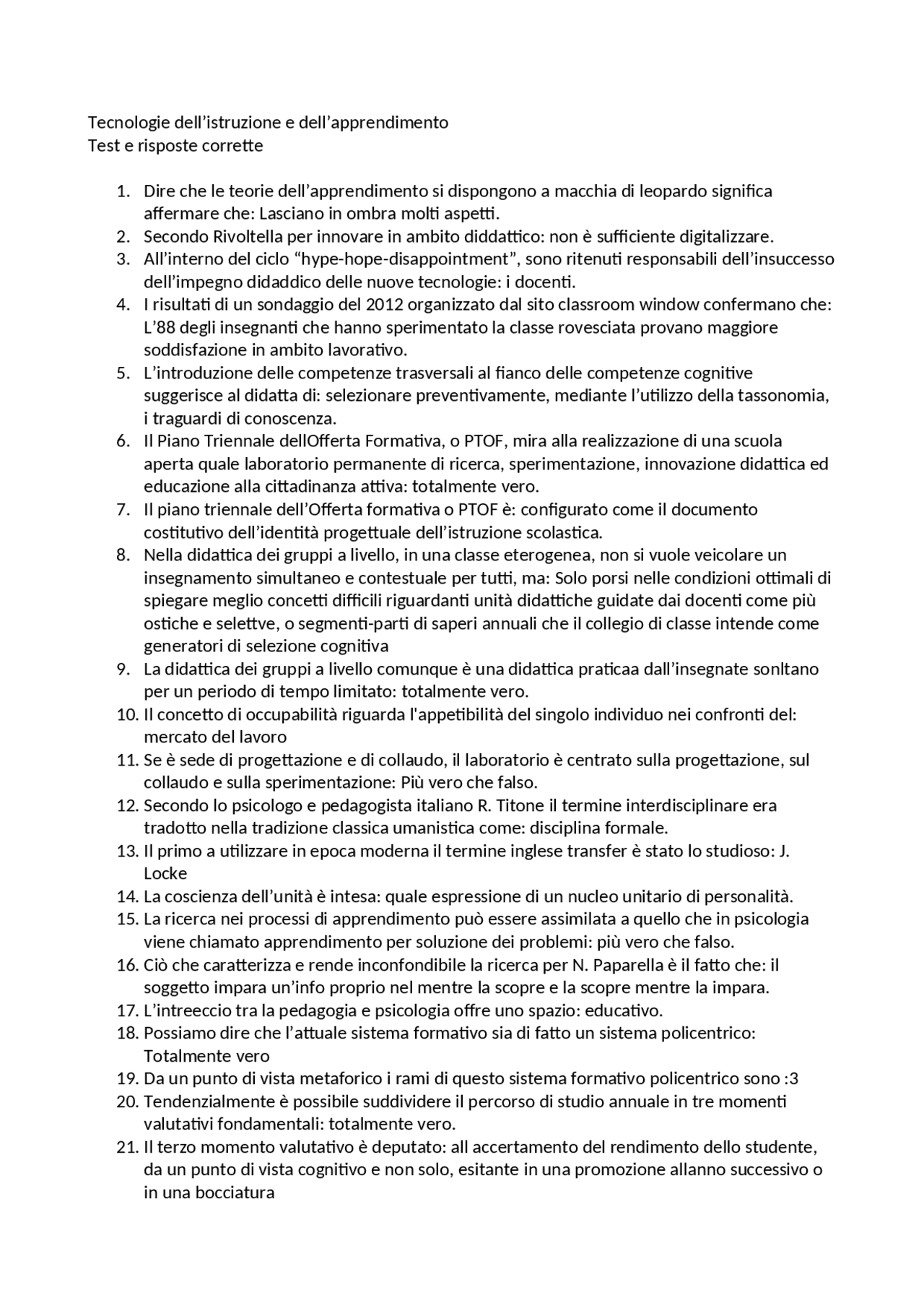 Tecnologie Dellistruzione E Dellapprendimento Pacchetto 24 Cfu