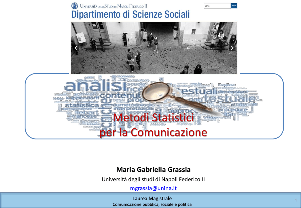 Lezione 11 Metodi Statistici Docsity