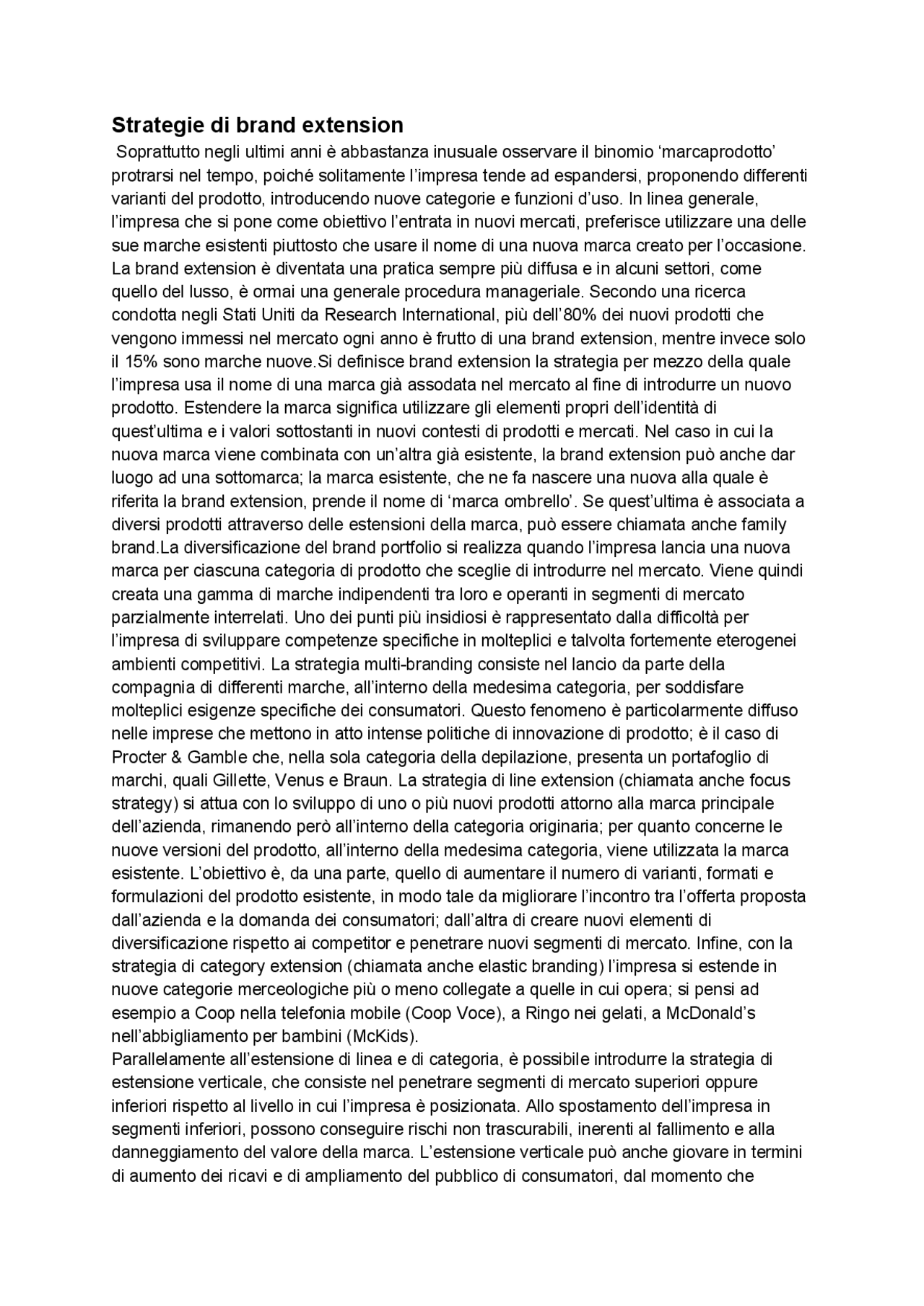 Strategie Di Marketing Docsity