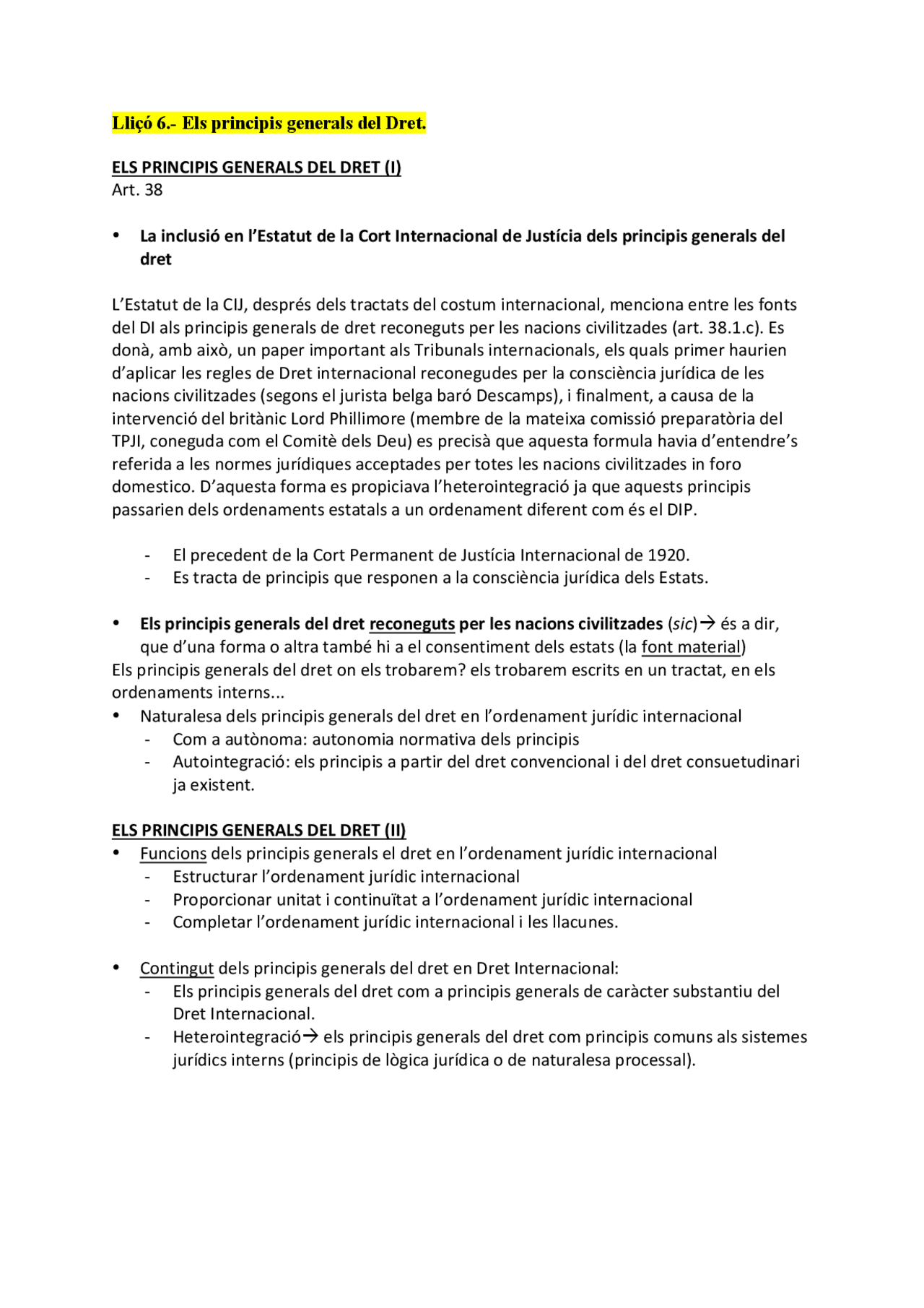 Apunts Dret Internacional Docsity