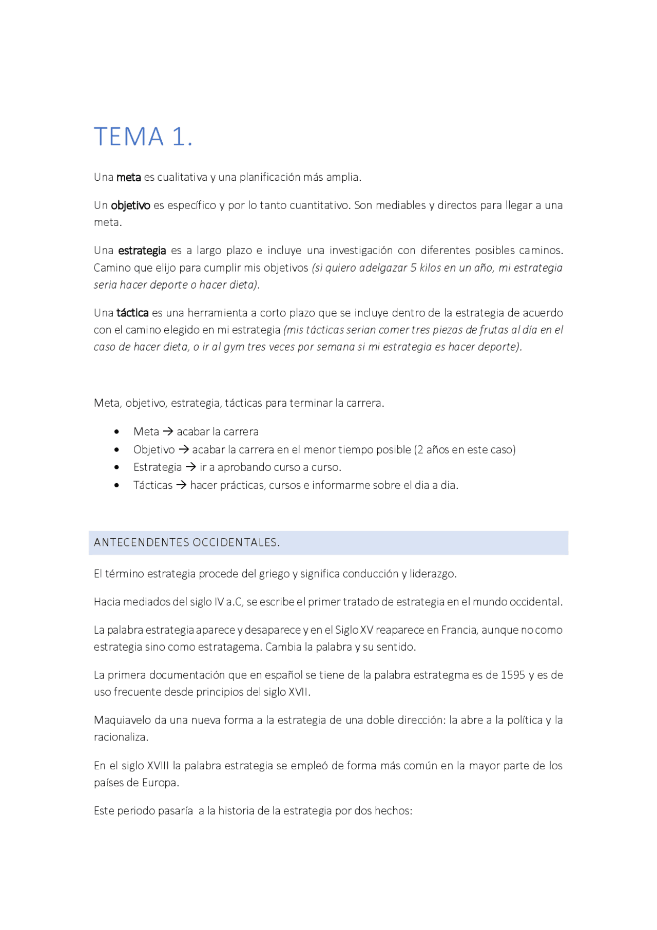 Apuntes Planificación Estratégica 3º Docsity