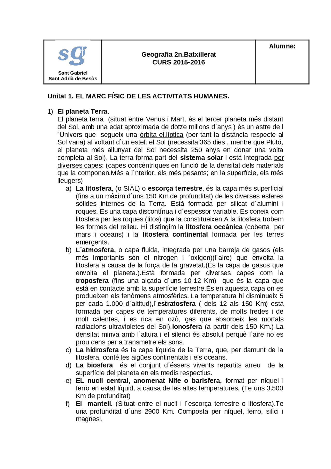 Apuntes Geografia 2º Batx Docsity