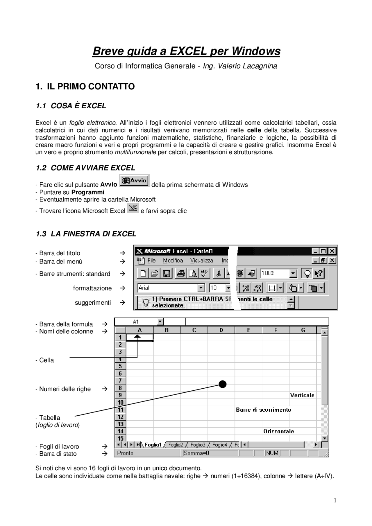 guida excel ict informatica | Appunti di Elementi di Informatica | Docsity