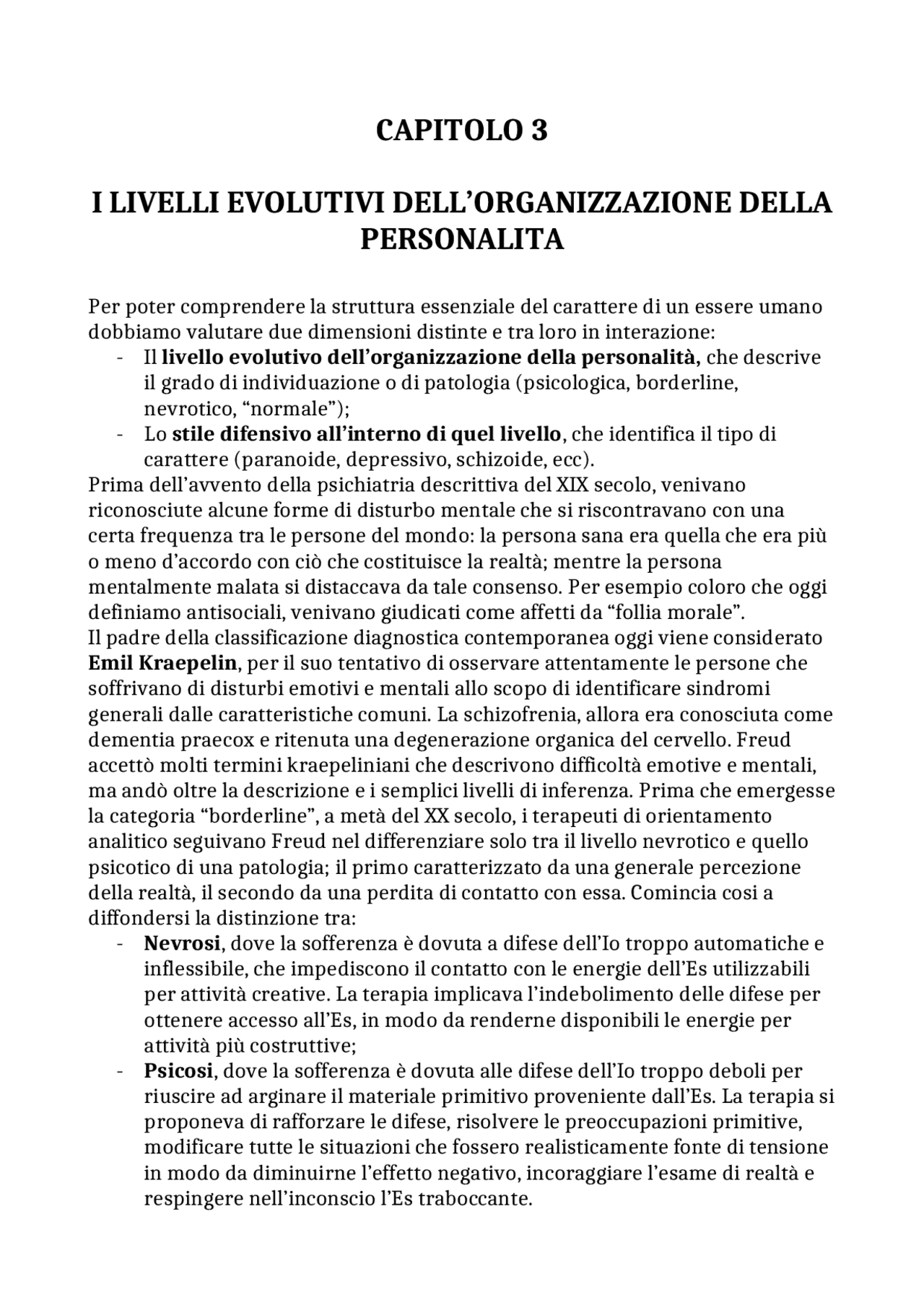Diagnosi Psicanalitica Docsity