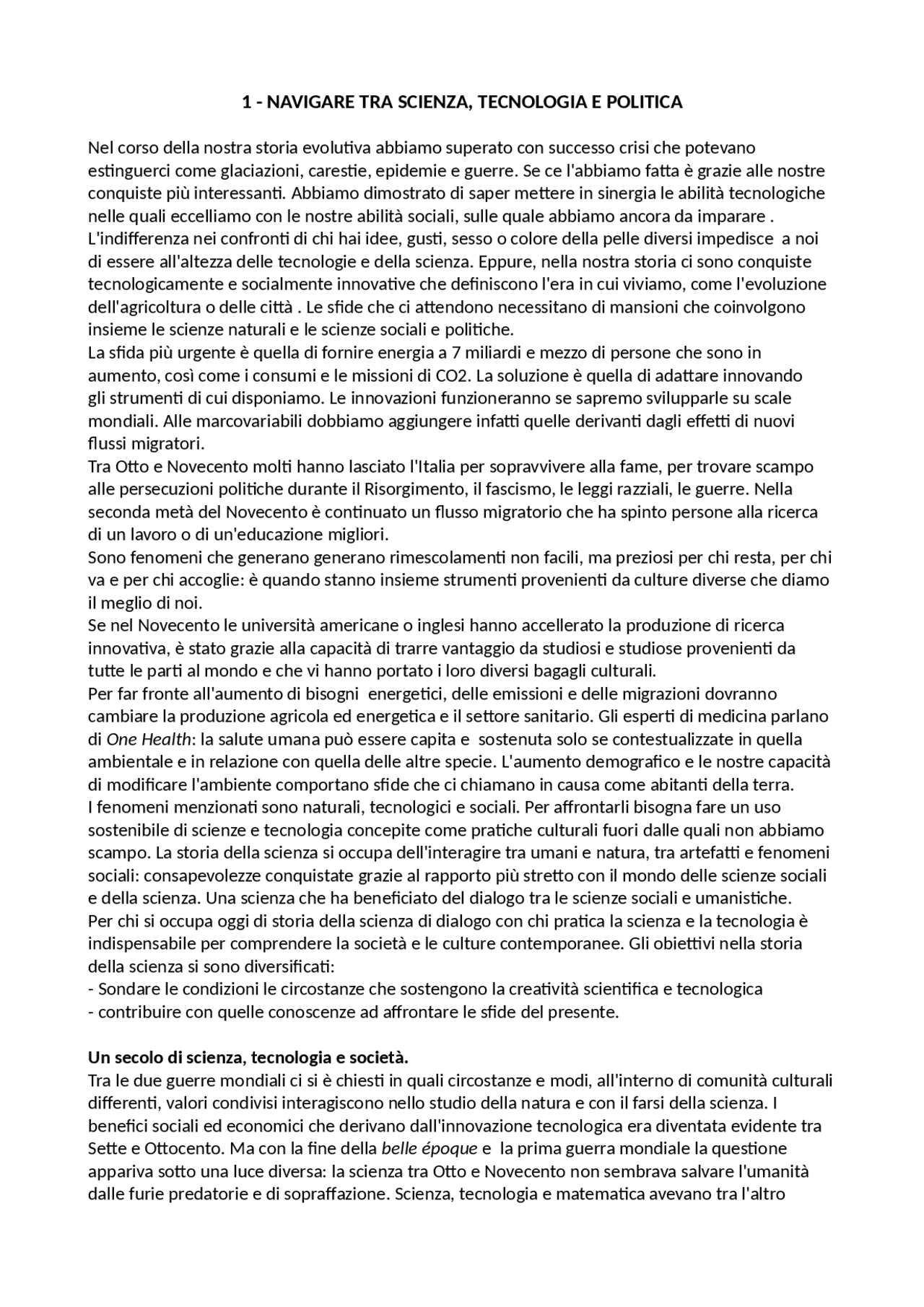 Che Cosè La Storia Della Scienza Docsity